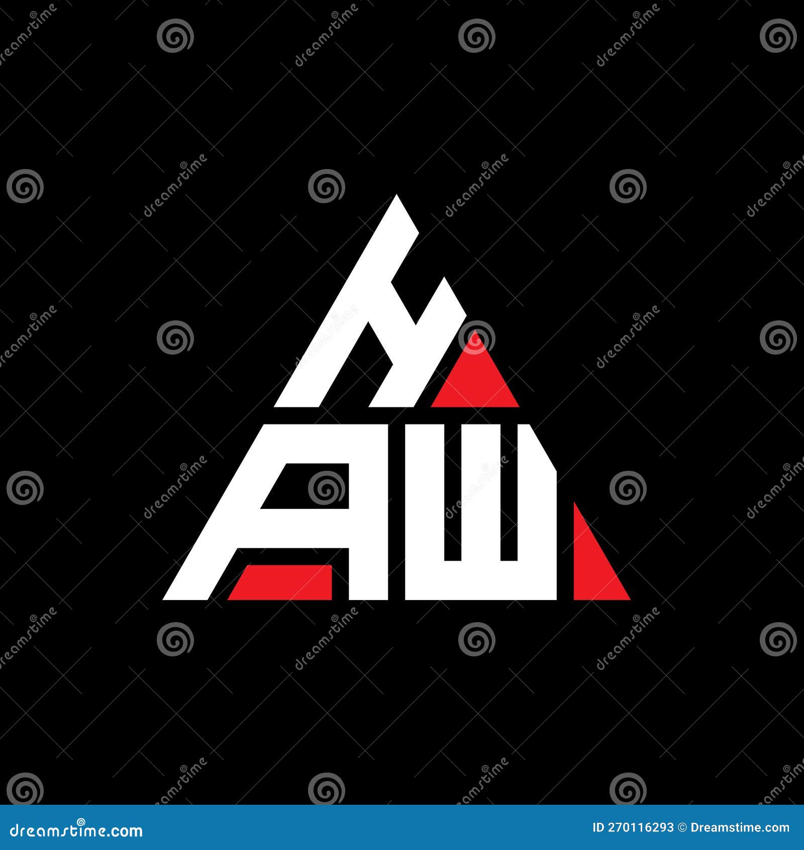 HAW Triangle Letter Logo Design with Triangle Shape. HAW Triangle Logo ...