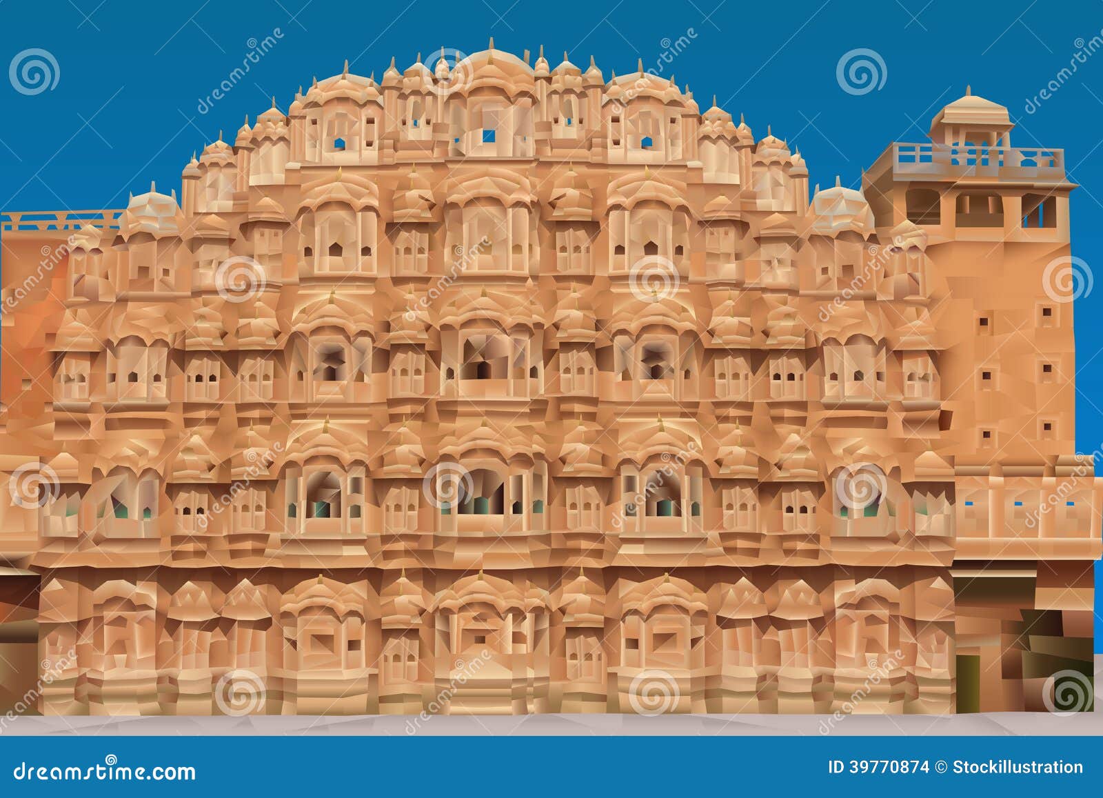 Hawa Mahal stock vector. Illustration of palace, ancient - 39770874