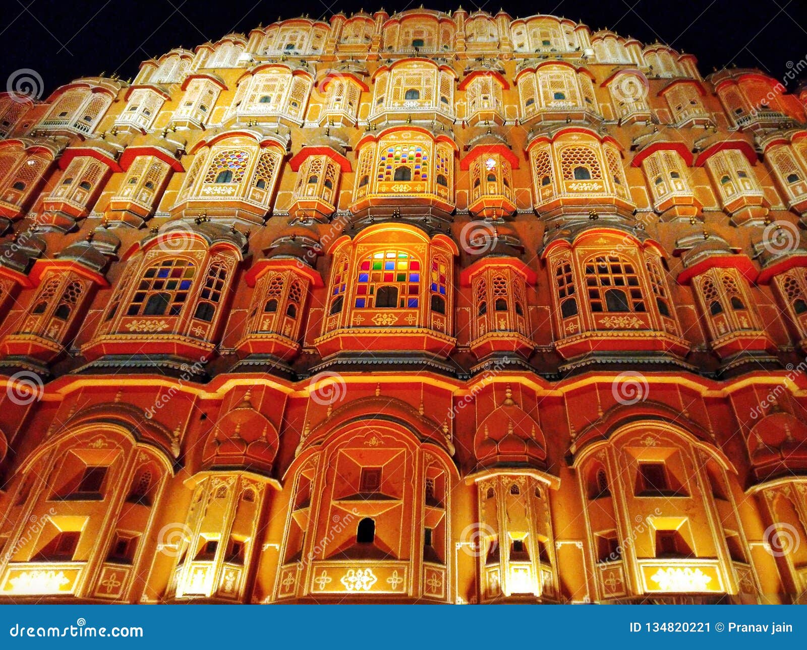 Hawa mahal stock image. Image of lights, india, mahal - 134820221