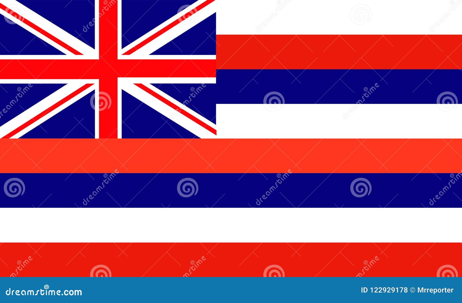Hawaii flag stock vector. Illustration of united, symbol - 122929178