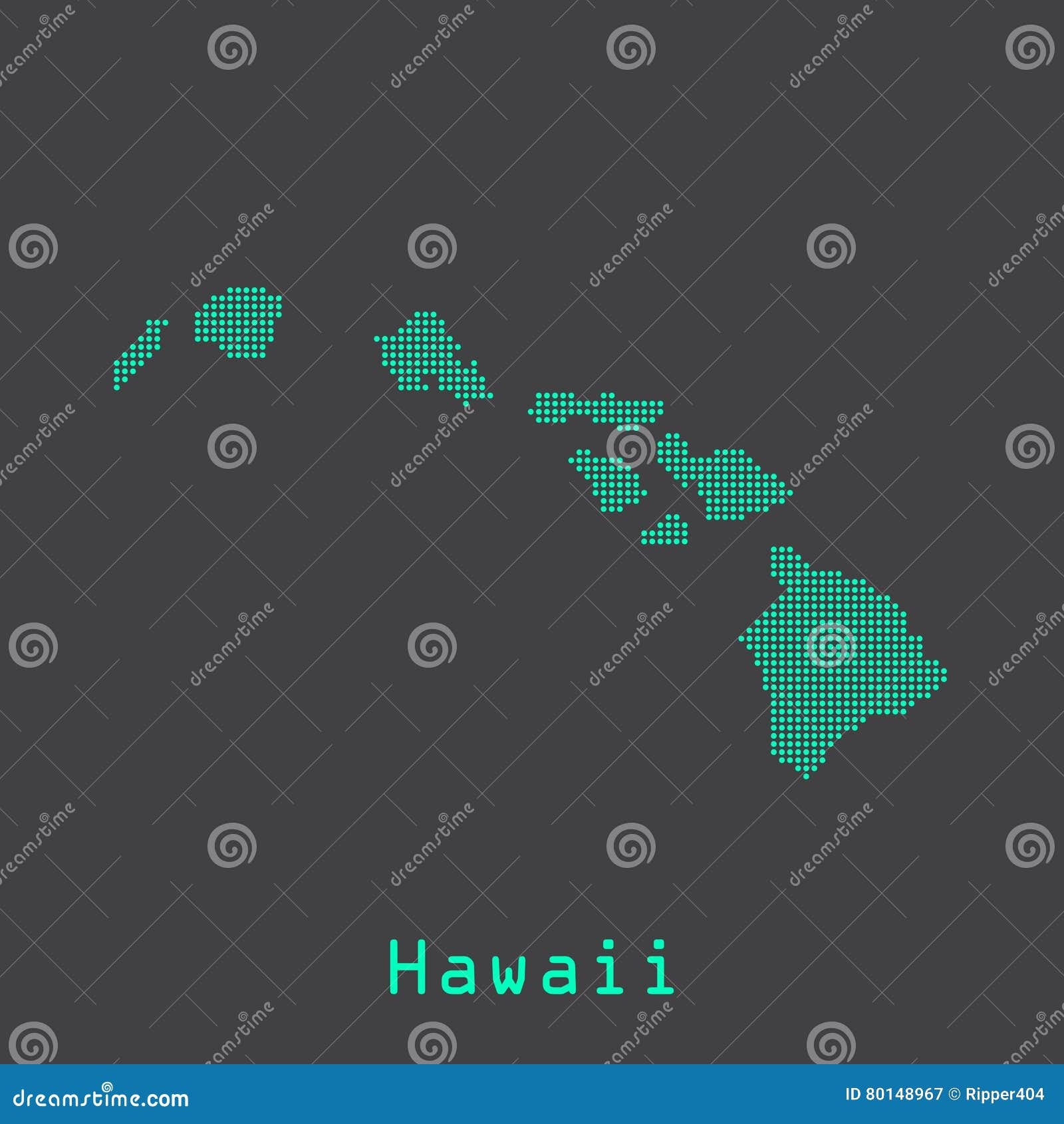 Hawaii Abstract Dots State Map. Dotted Style Stock Vector ...