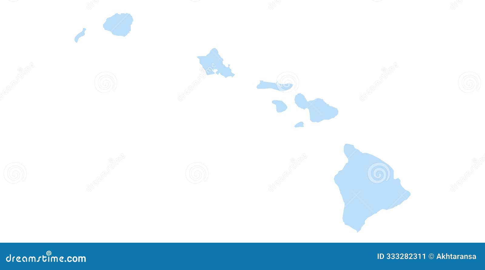 Hawaii Administrative Map. Counties Map Of Hawaii, Blank Map, Empty Map ...