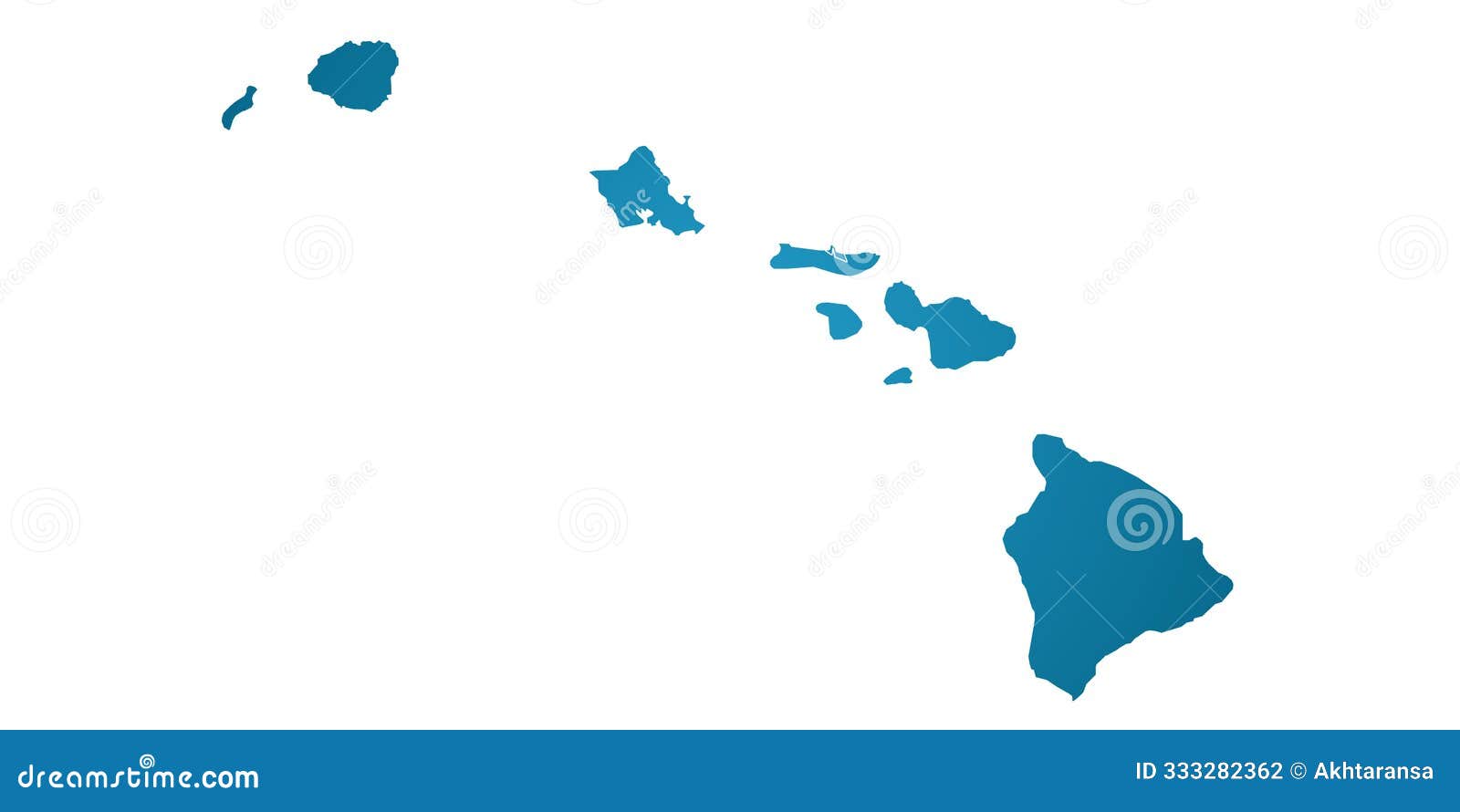 Hawaii Administrative Map, Hawaii Outline And Counties State Map Set ...