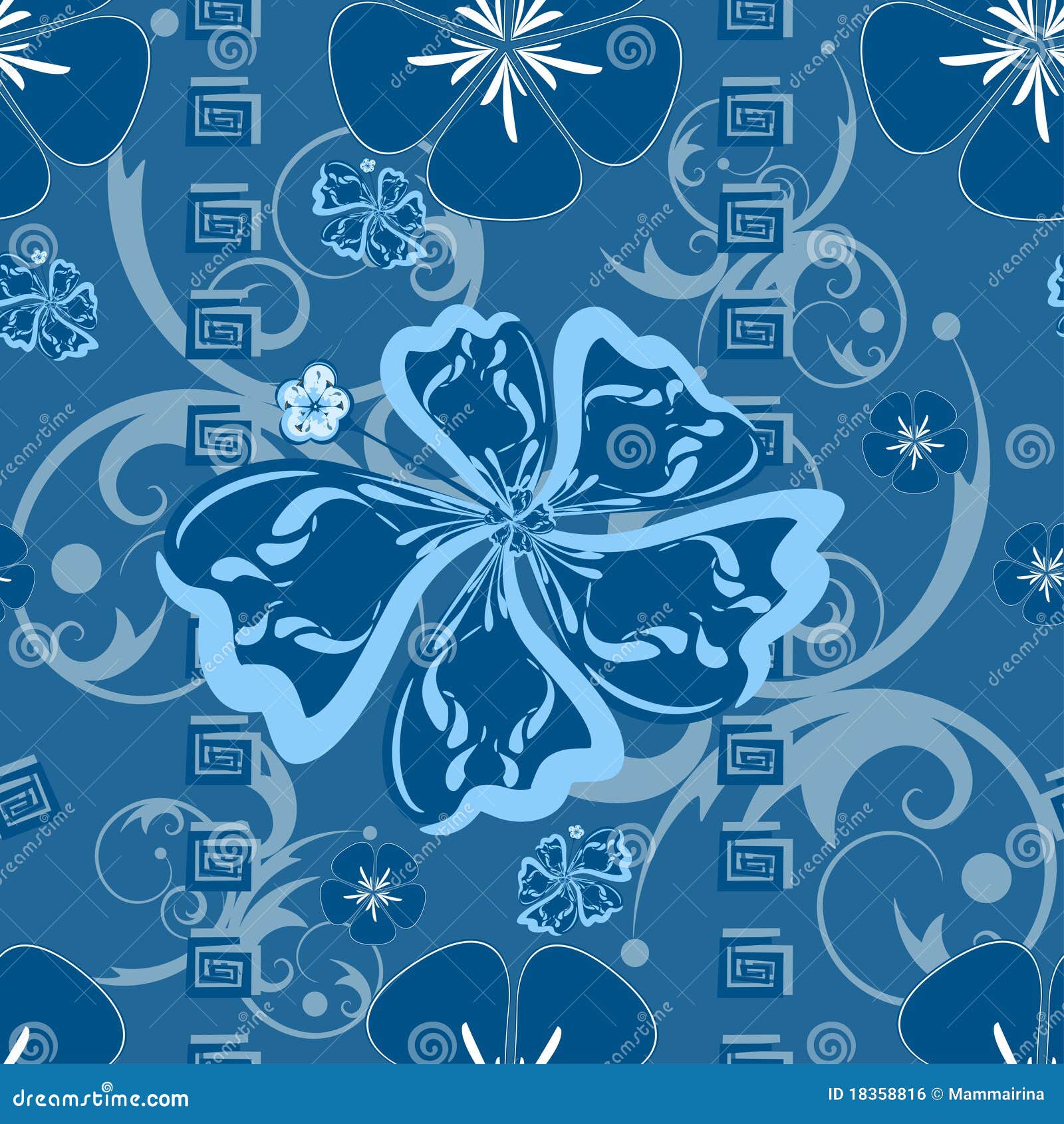 Hawaii blue pattern stock vector. Illustration of seamless - 18358816