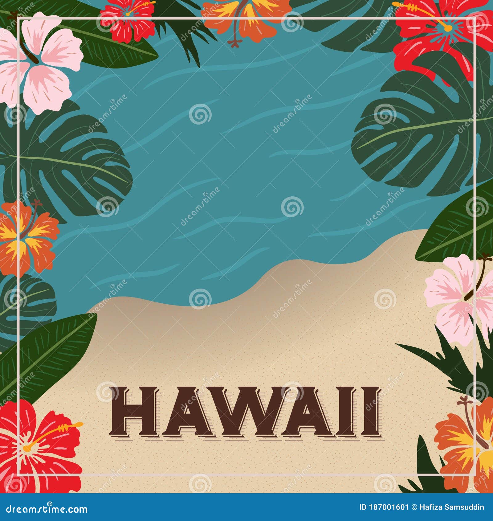 Hawaii Design. Vector Illustration Decorative Design Stock Vector ...