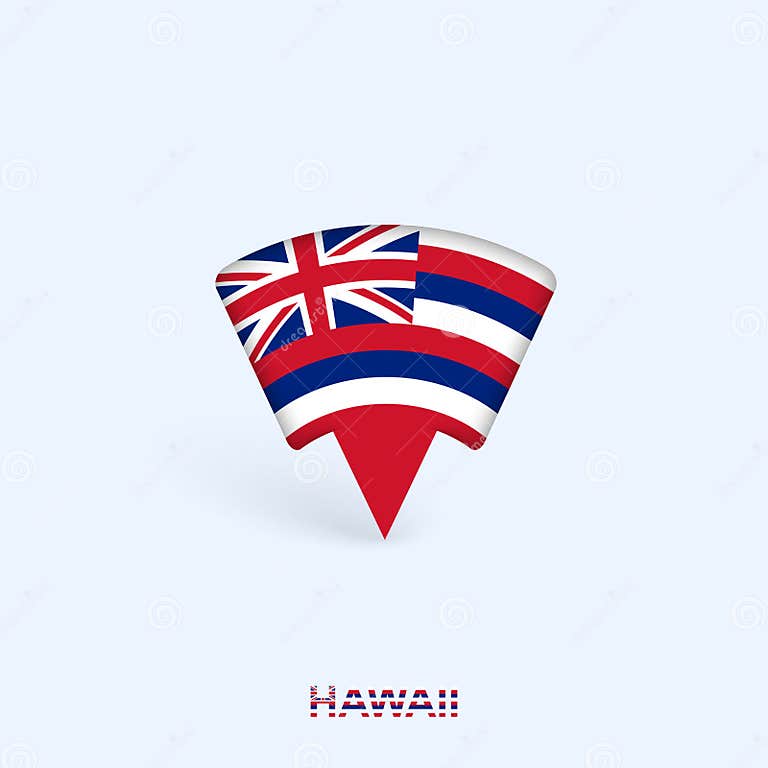 Hawaii Flag Map Pointer Design with Shadow Stock Illustration ...