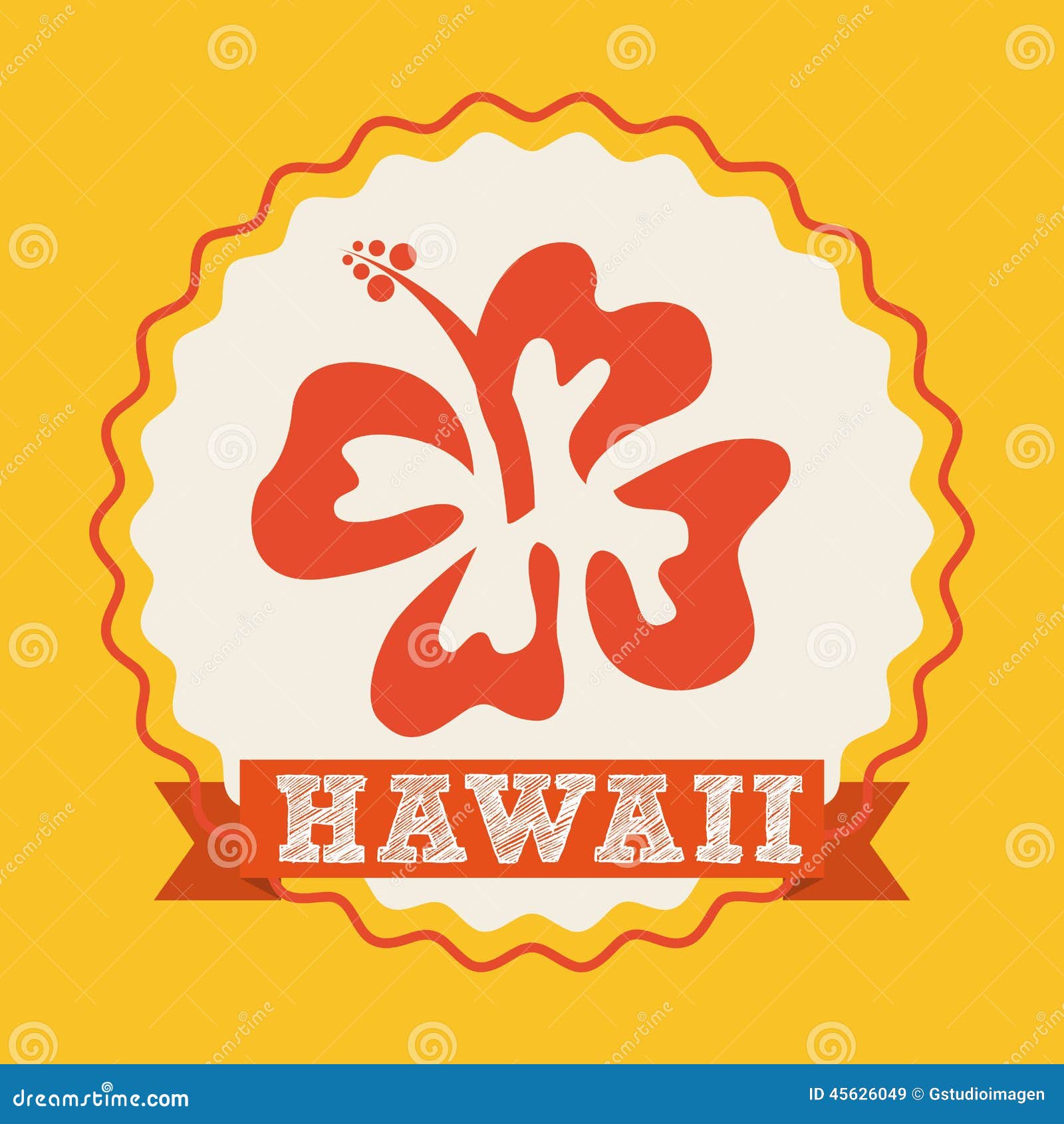 Hawaii flower design stock vector. Illustration of clip - 45626049