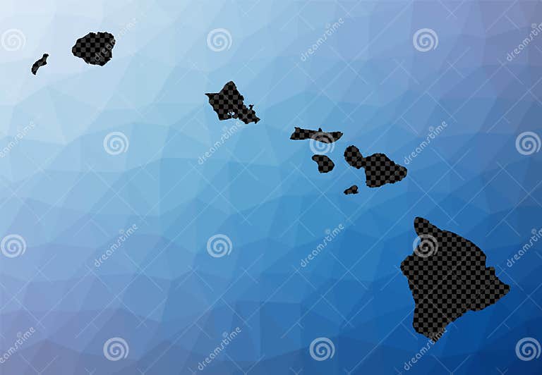 Hawaii geometric map. stock vector. Illustration of cartography - 182008368