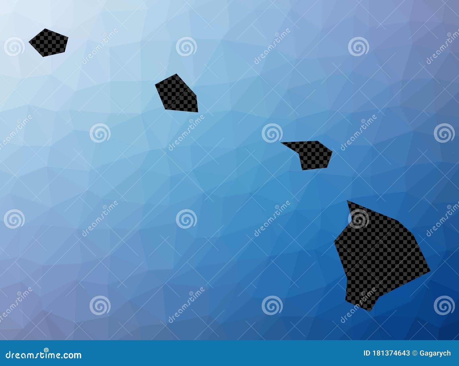 Hawaii geometric map. stock vector. Illustration of land - 181374643