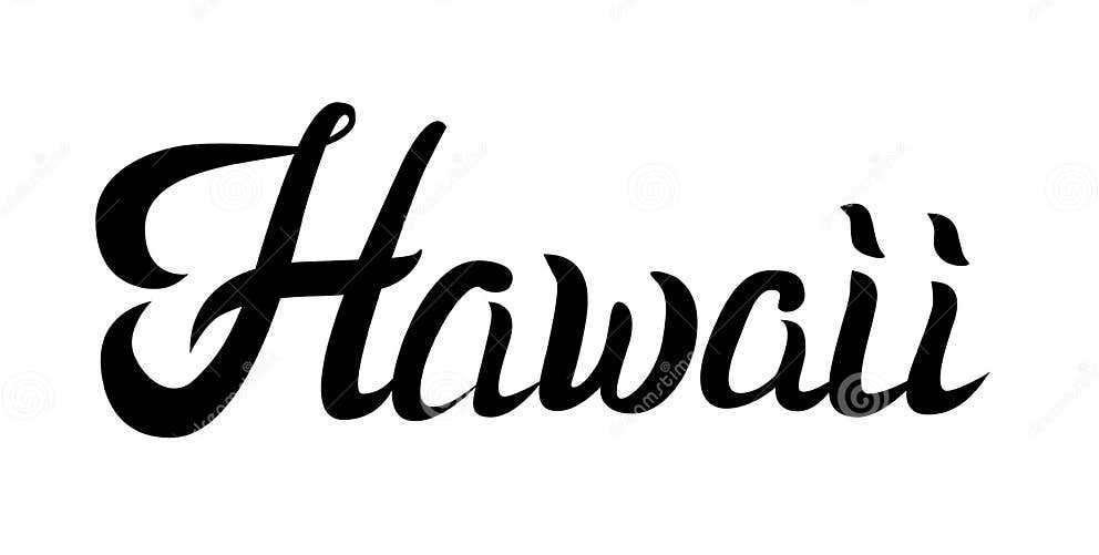 Hawaii hand lettering stock vector. Illustration of graphic - 87476367