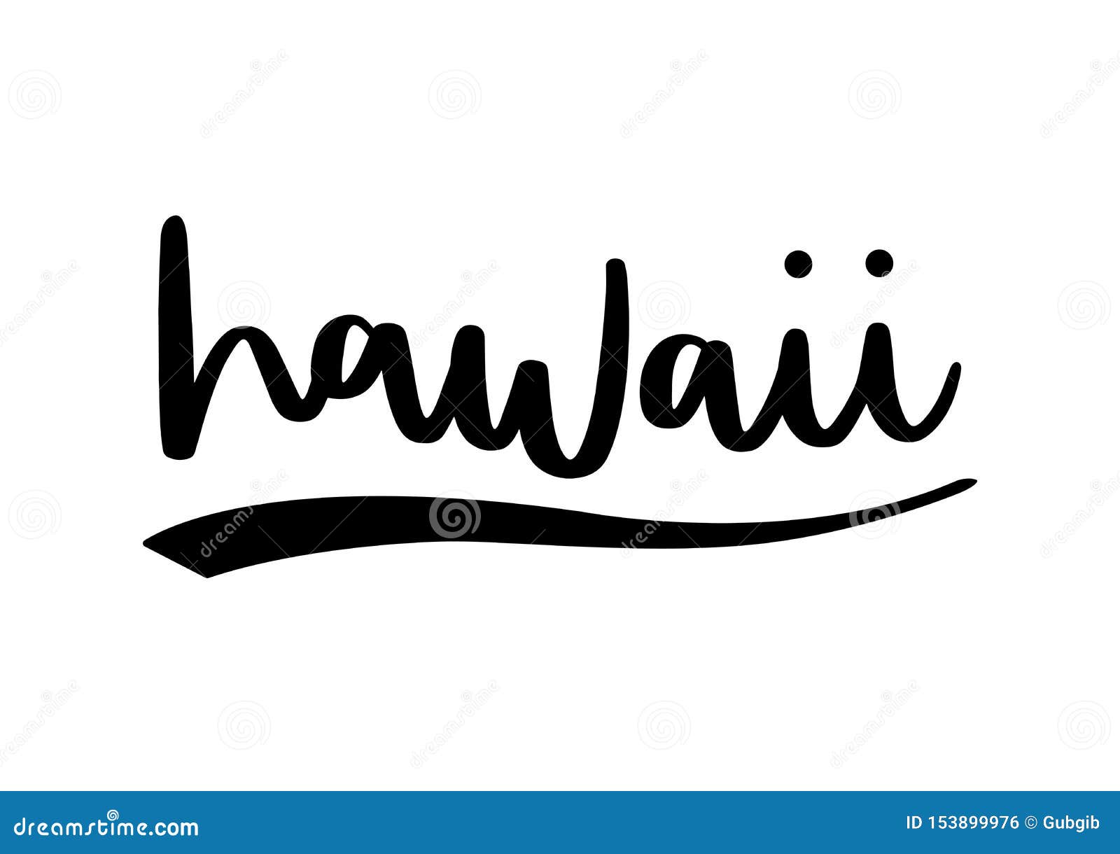 Hawaii Hand Lettering Design For Posters Vector Illustration ...