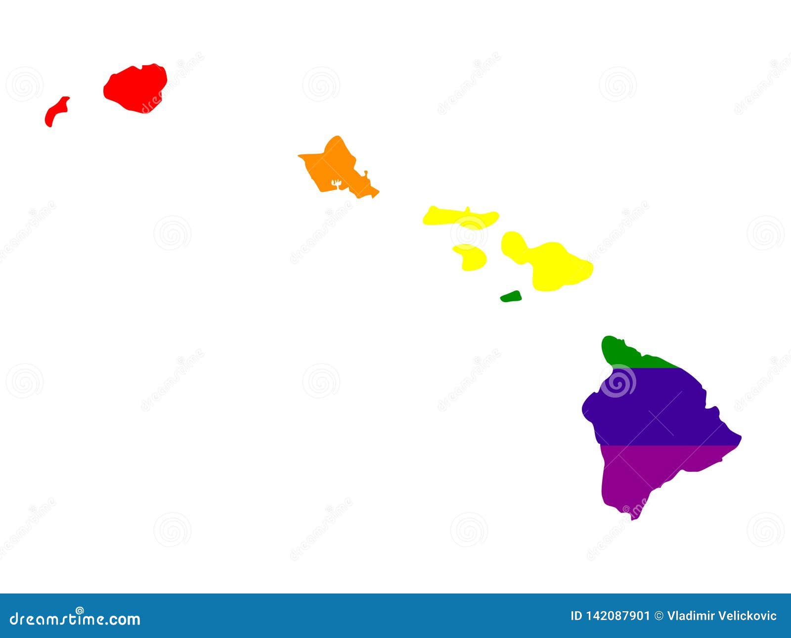 Hawaii Islands Map with LGBT Flag Stock Vector - Illustration of world ...