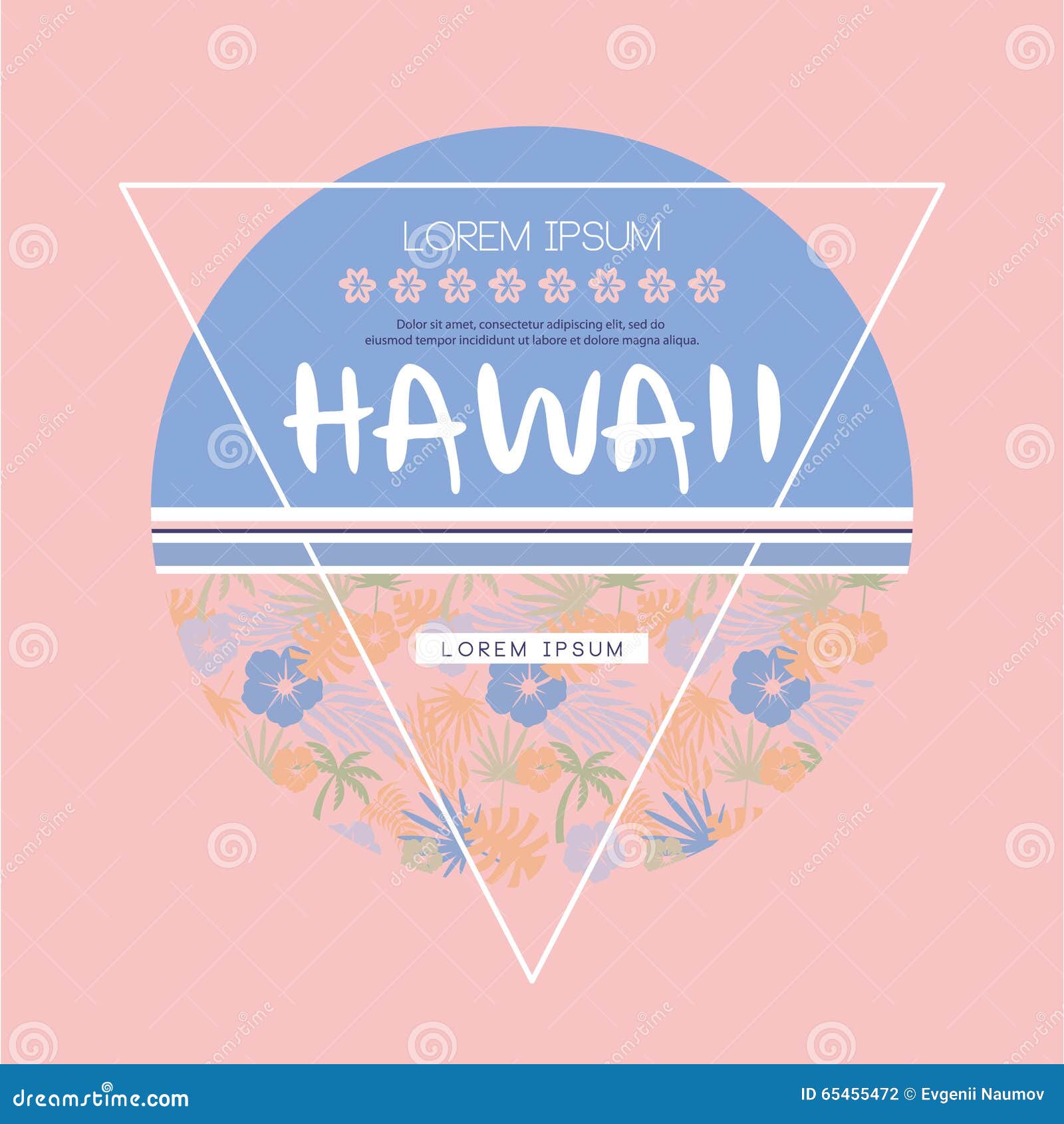 Hawaii Logo with Lettering stock vector. Illustration of aloha - 65455472