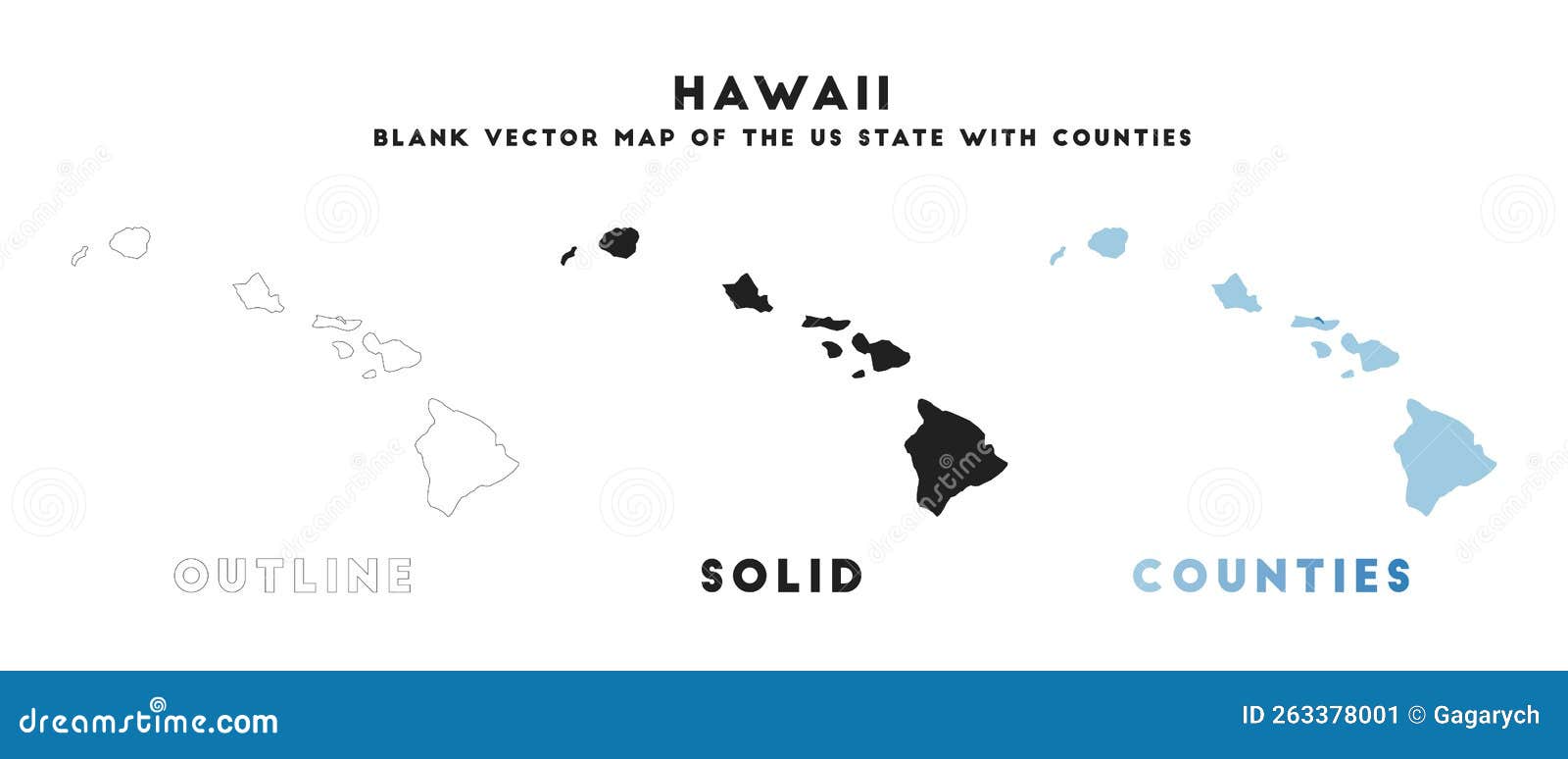 Hawaii map. stock vector. Illustration of geography - 263378001