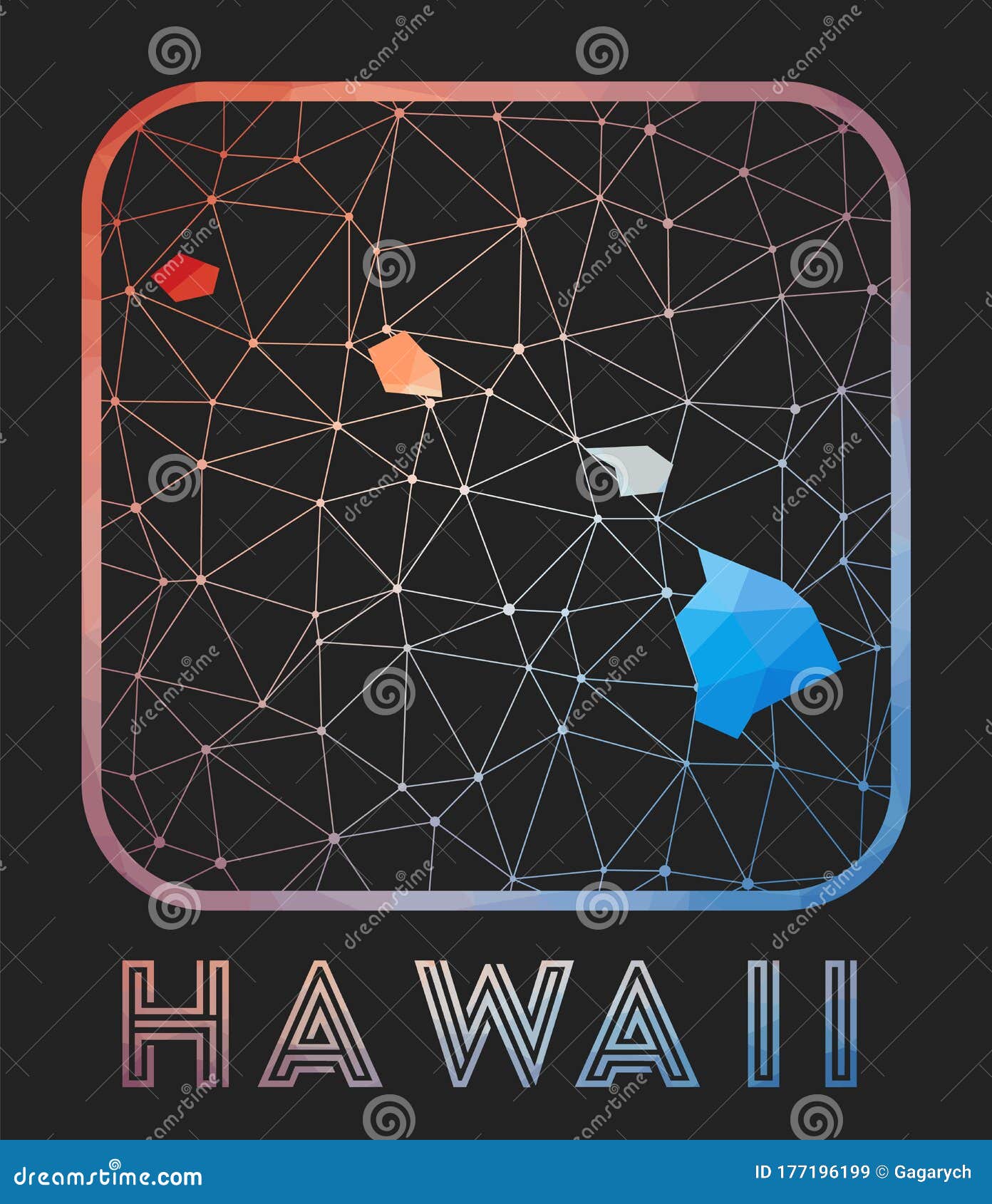 Hawaii map design. stock vector. Illustration of digital - 177196199