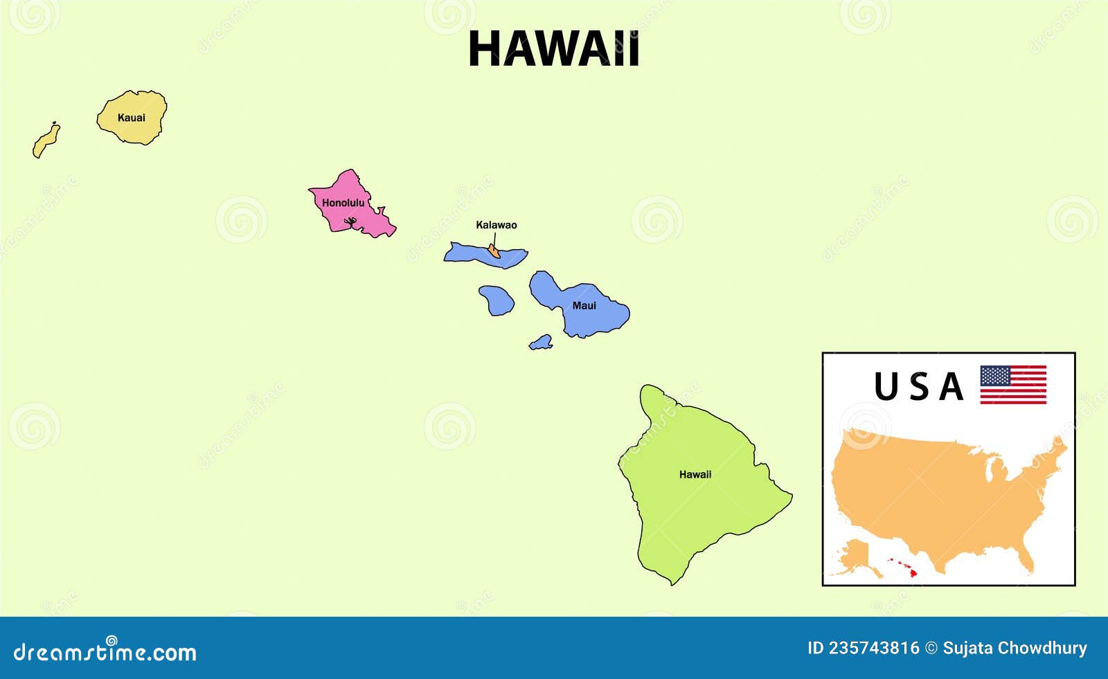 Hawaii Map. District Map Of Hawaii. District Map Of Hawaii In Color ...