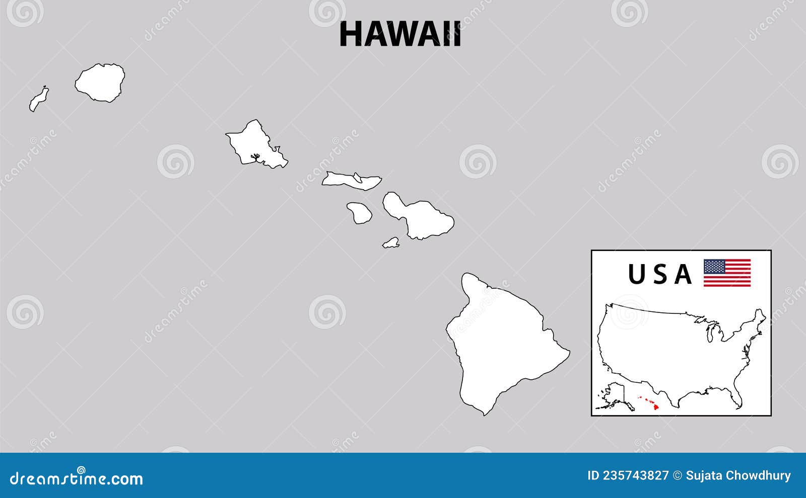 Hawaii Map. State And District Map Of Hawaii. Political Map Of Hawaii ...