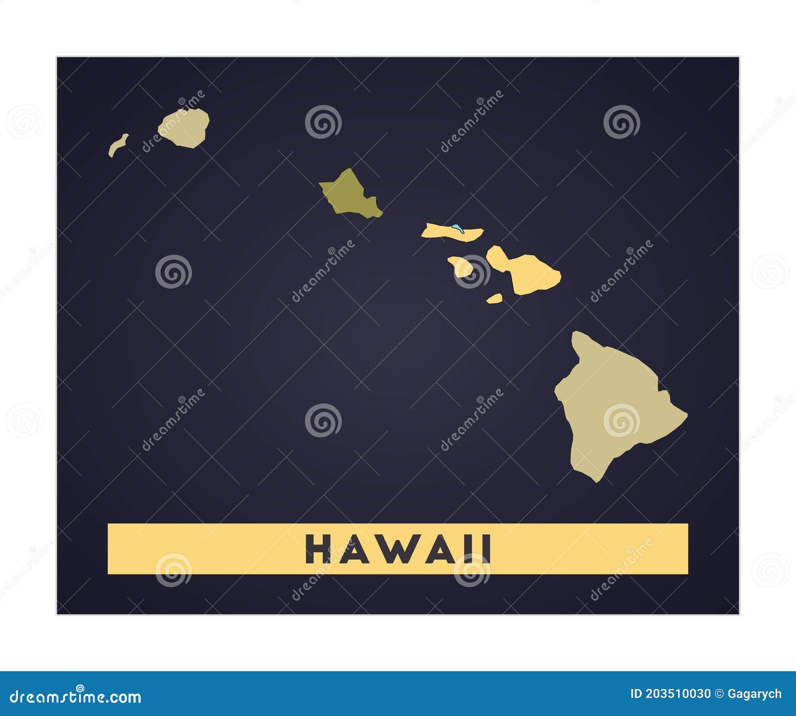 Hawaii map. stock vector. Illustration of border, chart - 203510030