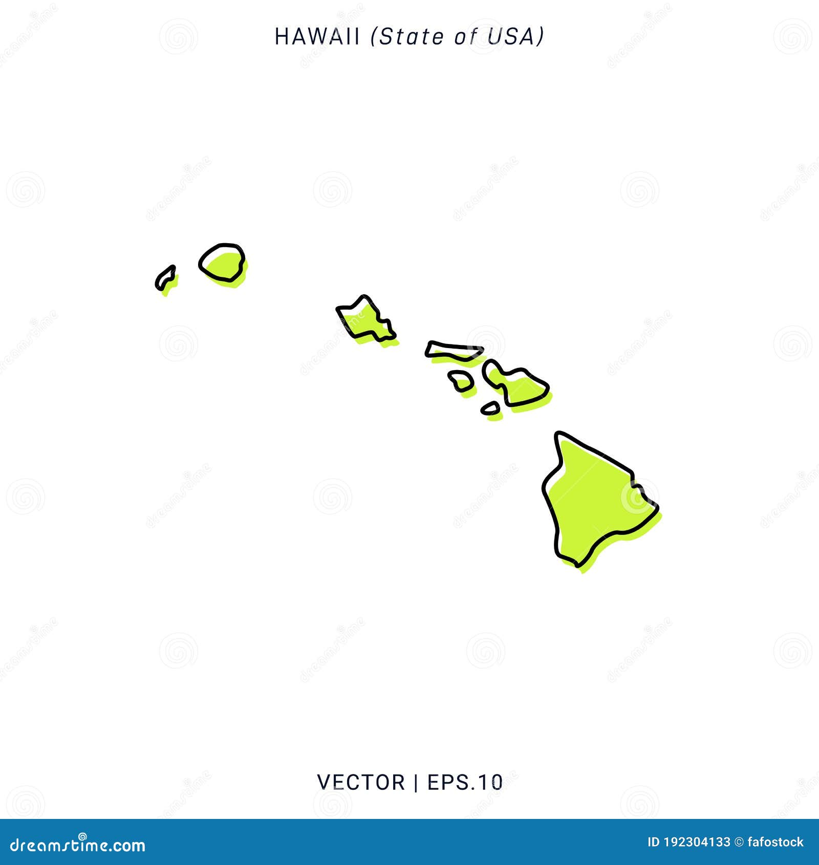 Hawaii Map Vector Design Template. Stock Vector - Illustration of ...