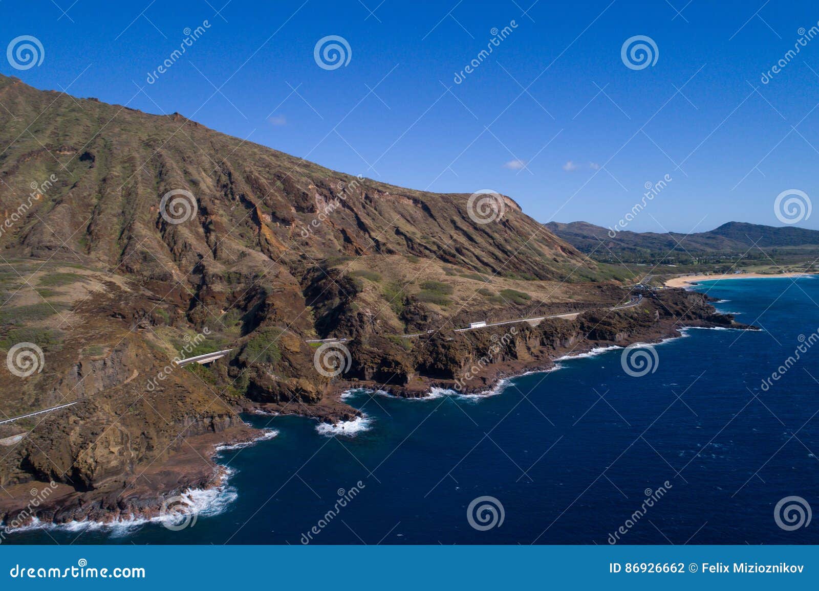 Hawaii Oahu scenic highway stock photo. Image of mountain - 86926662