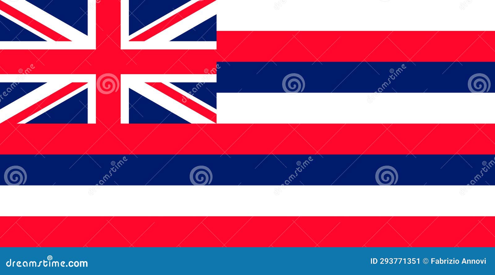 Hawaii Official US State Flag, Pacific Ocean Stock Illustration ...