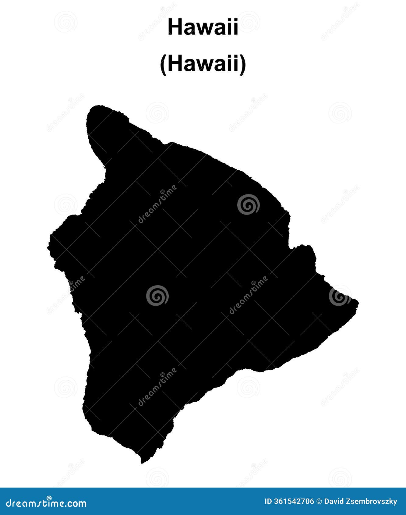 Hawaii Outline Map Cartoon Vector | CartoonDealer.com #360775115