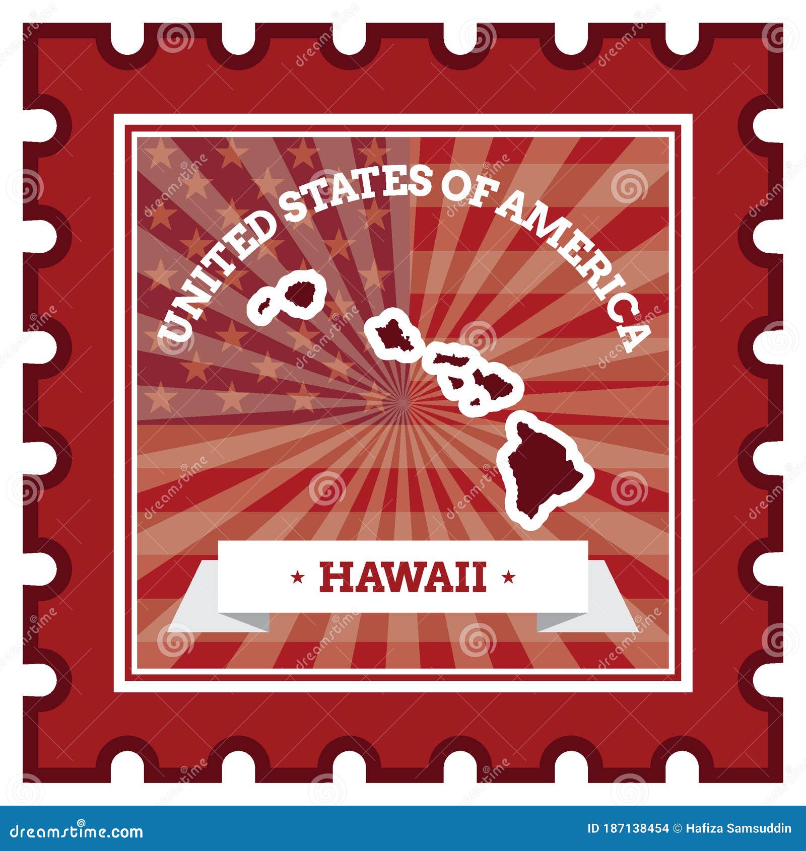 Hawaii Postage Stamp. Vector Illustration Decorative Design Stock ...