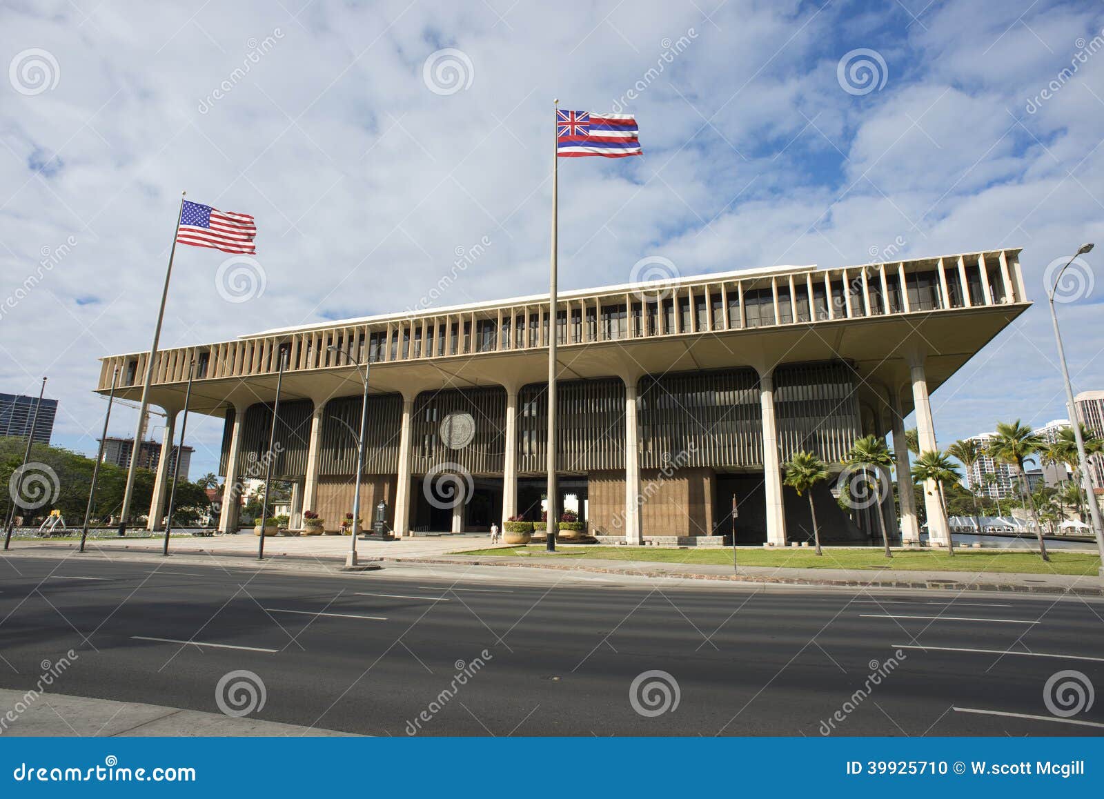 Hawaii State Capital Building. Stock Photo - Image of palm, capital ...