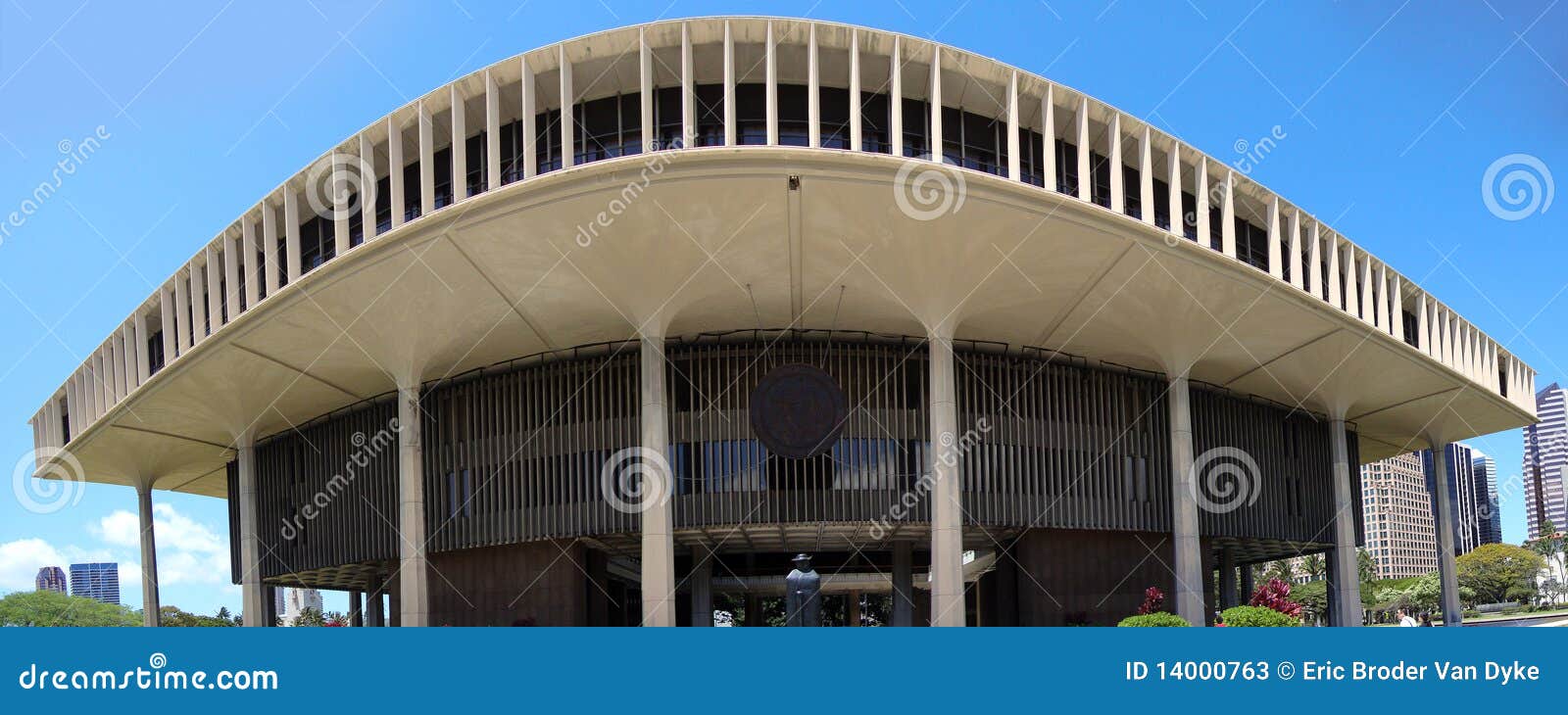 Hawaii State Capitol Building Stock Image - Image of house, geometry ...