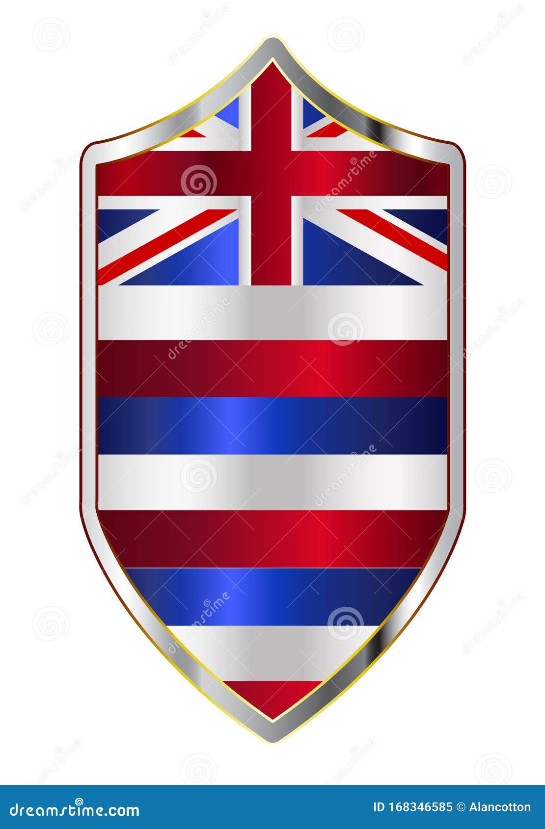Hawaii State Flag on a Crusader Style Shield Stock Vector ...