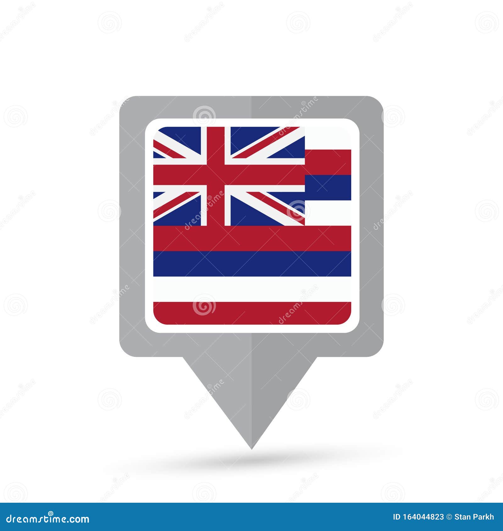 Hawaii state flag map icon stock vector. Illustration of destination ...