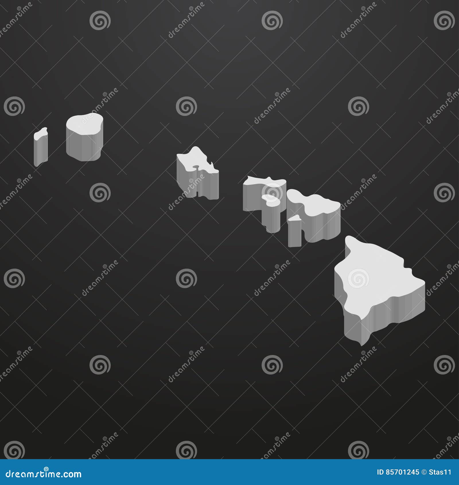 Hawaii Map. State And District Map Of Hawaii. Administrative And ...