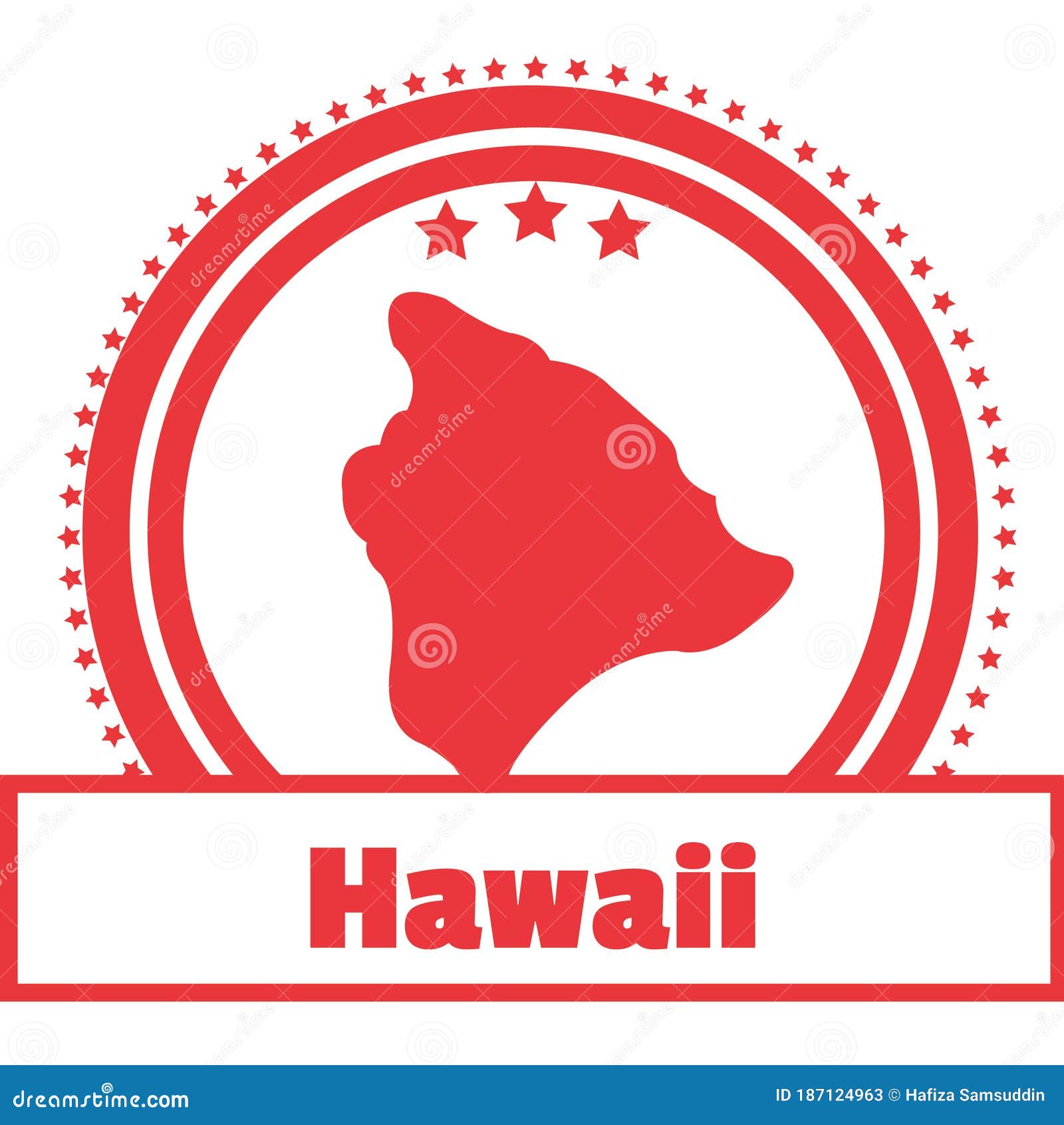 Hawaii State Map Label. Vector Illustration Decorative Design Stock ...
