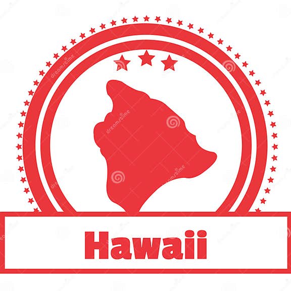 Hawaii State Map Label. Vector Illustration Decorative Design Stock ...