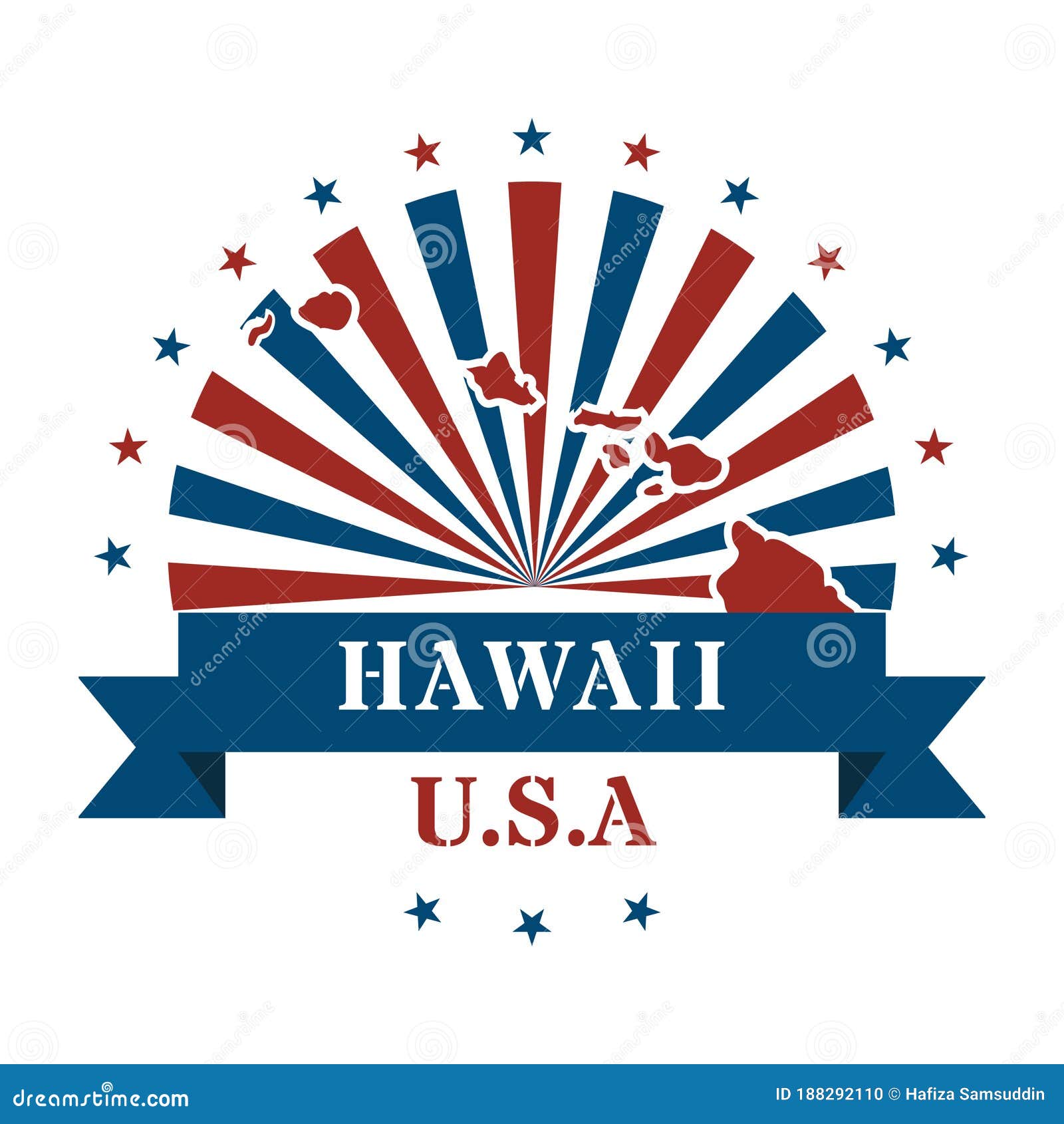 Hawaii State Map Label. Vector Illustration Decorative Design Stock ...