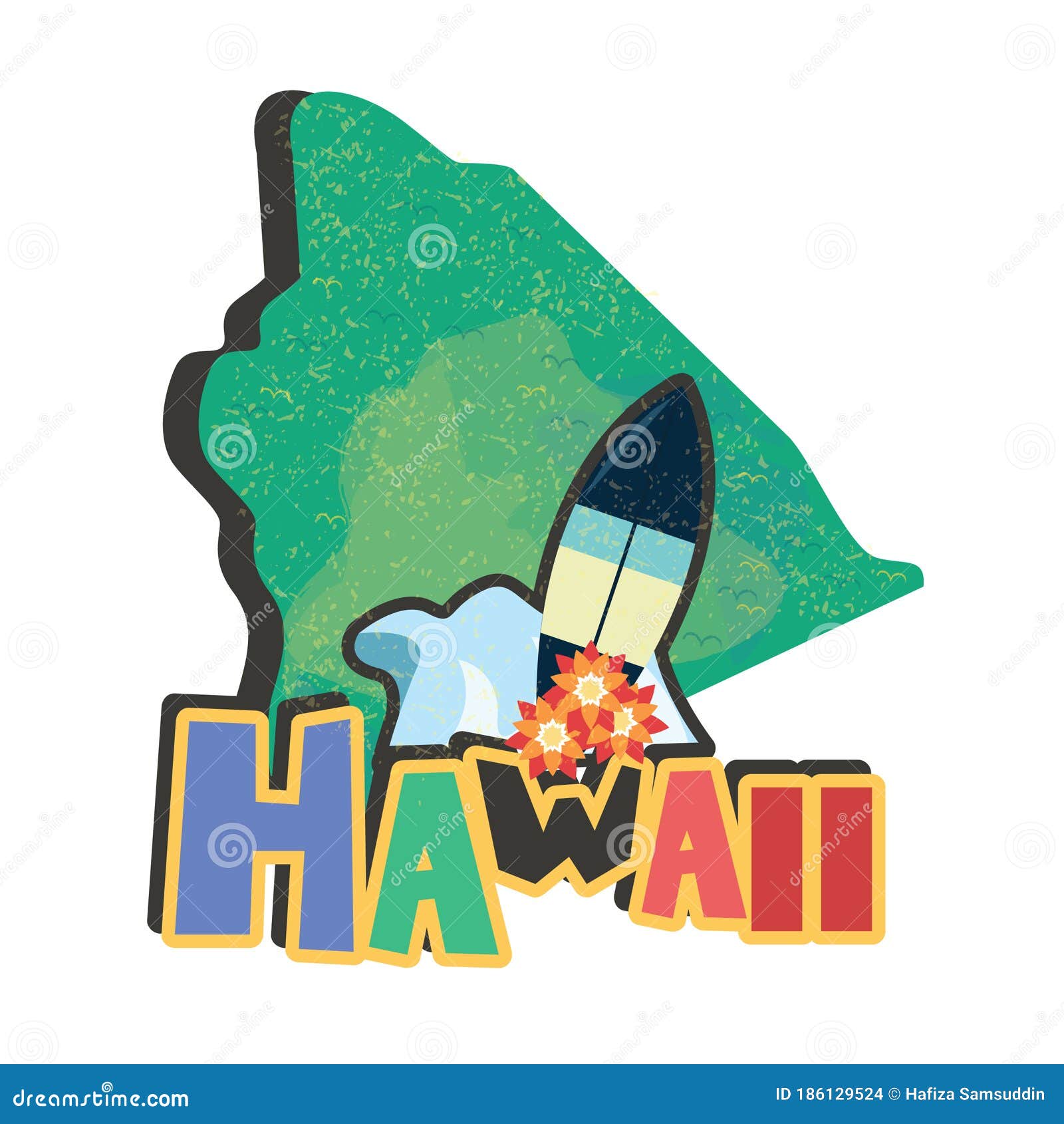 Hawaii State Map. Vector Illustration Decorative Design Stock ...