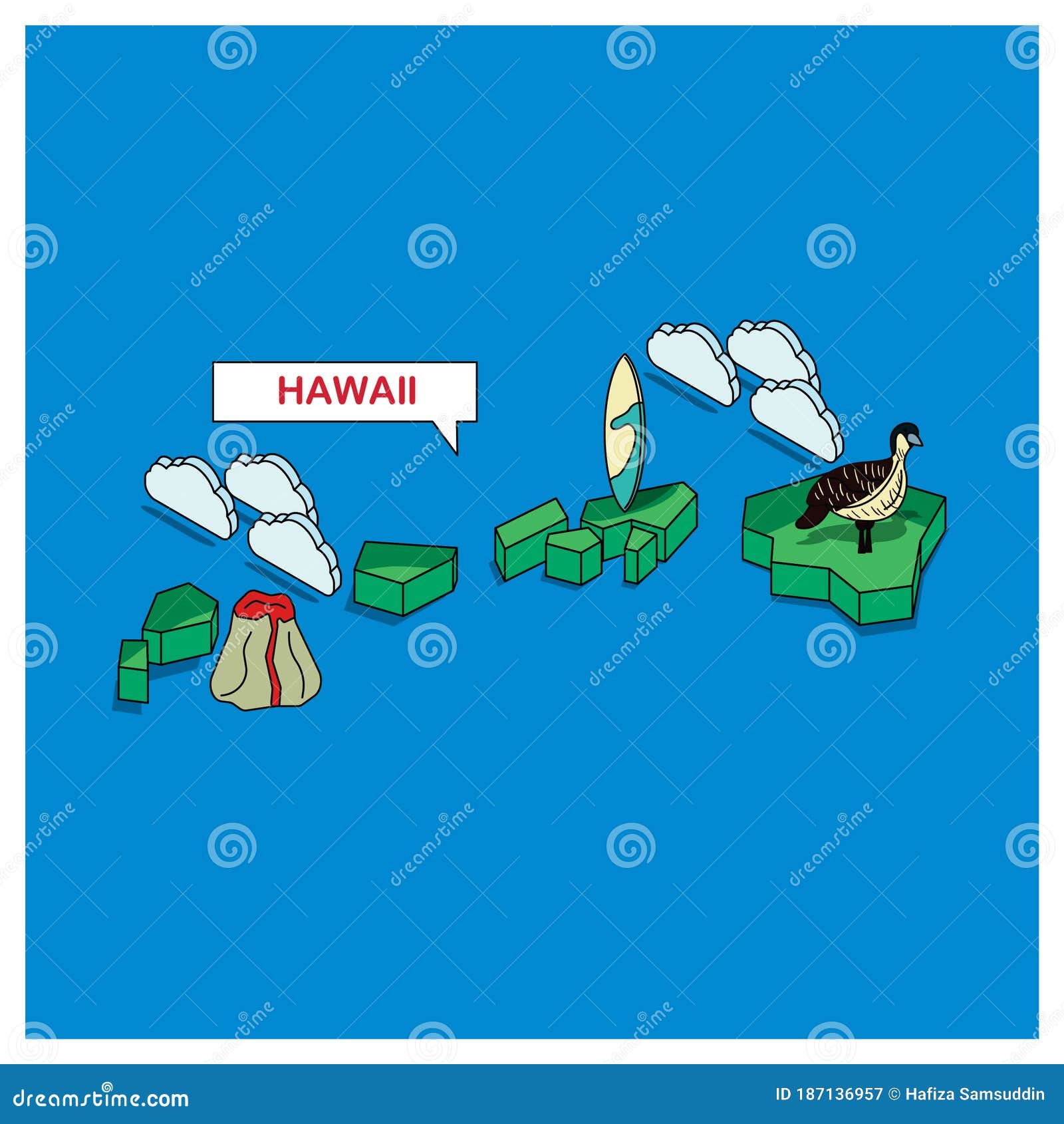 Hawaii State. Vector Illustration Decorative Design Stock Vector ...