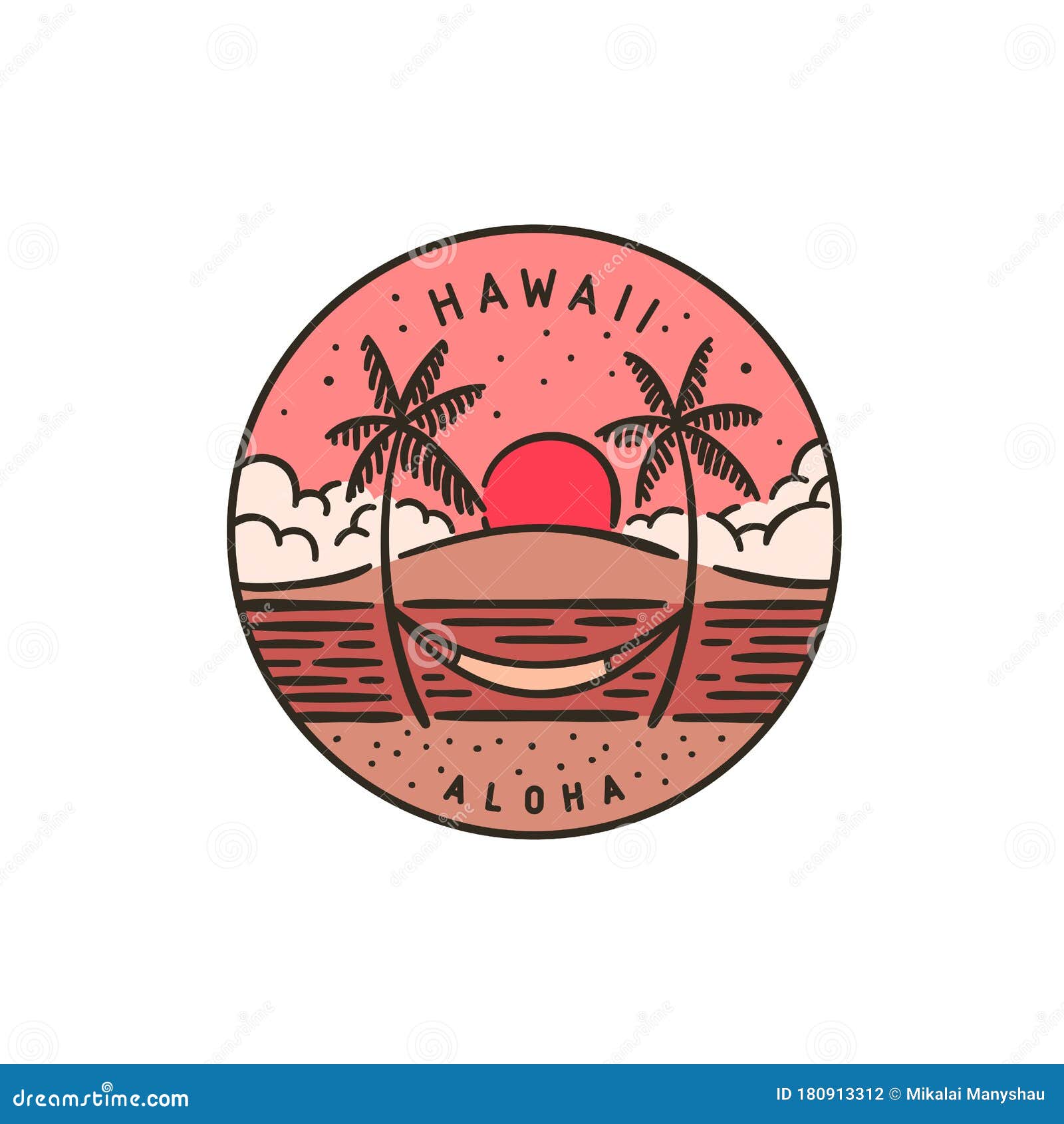 Hawaii Sunset Clipart Black
