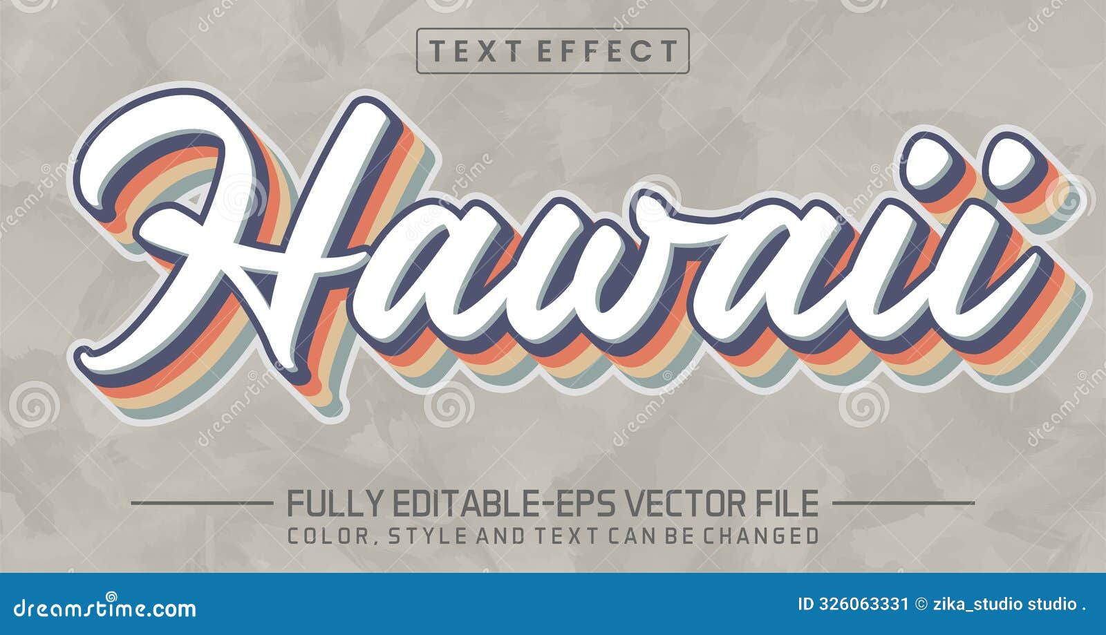 Hawaii Text Editable Style Effect Stock Illustration - Illustration of ...