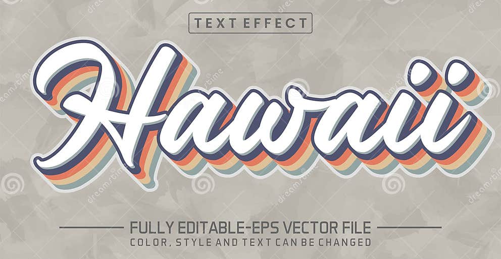 Hawaii Text Editable Style Effect Stock Illustration - Illustration of ...