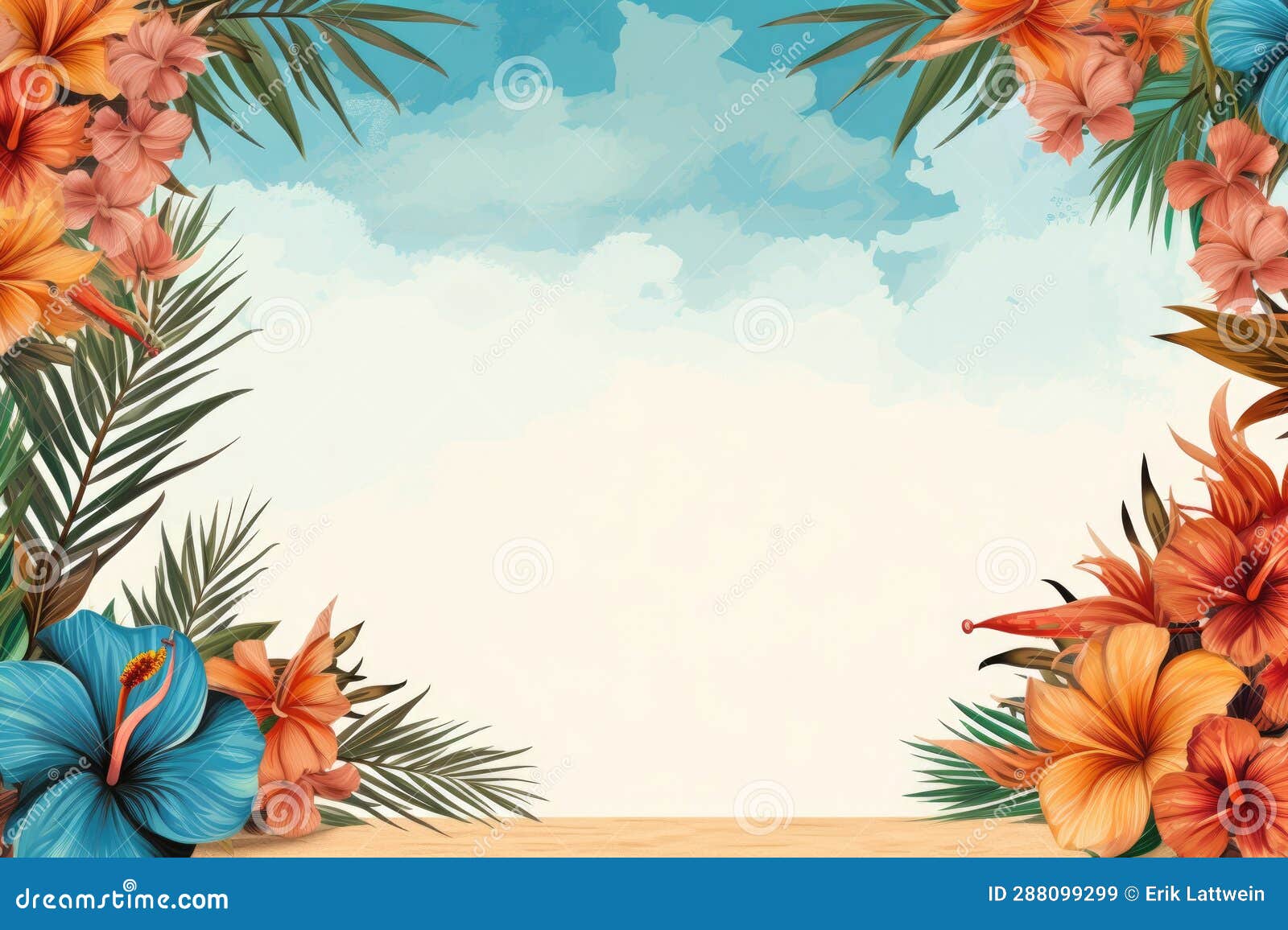 Hawaii Themed Background Large Copy Space - Stock Picture Backdrop ...