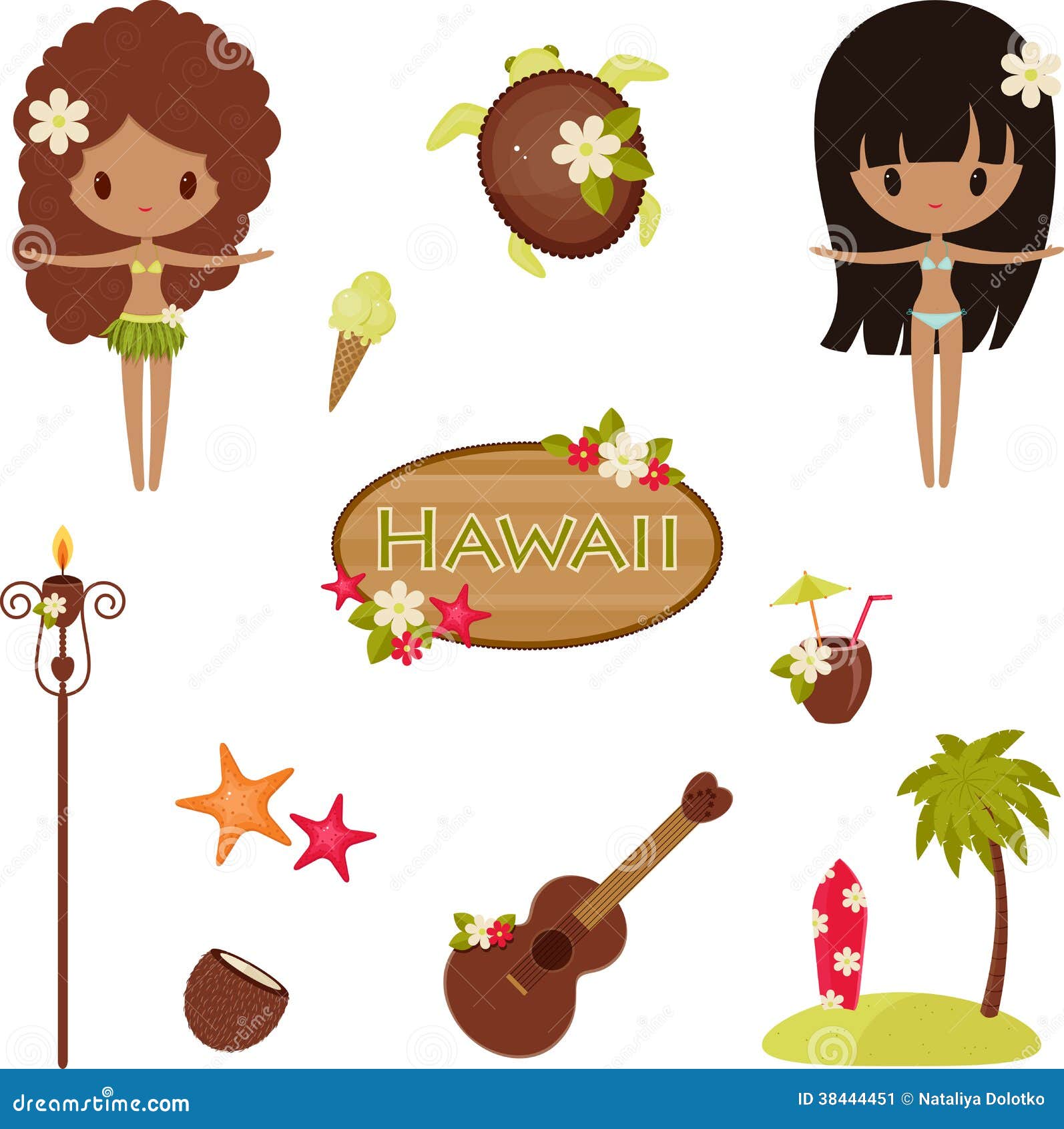 Hawaii Vector Set. | CartoonDealer.com #73161271