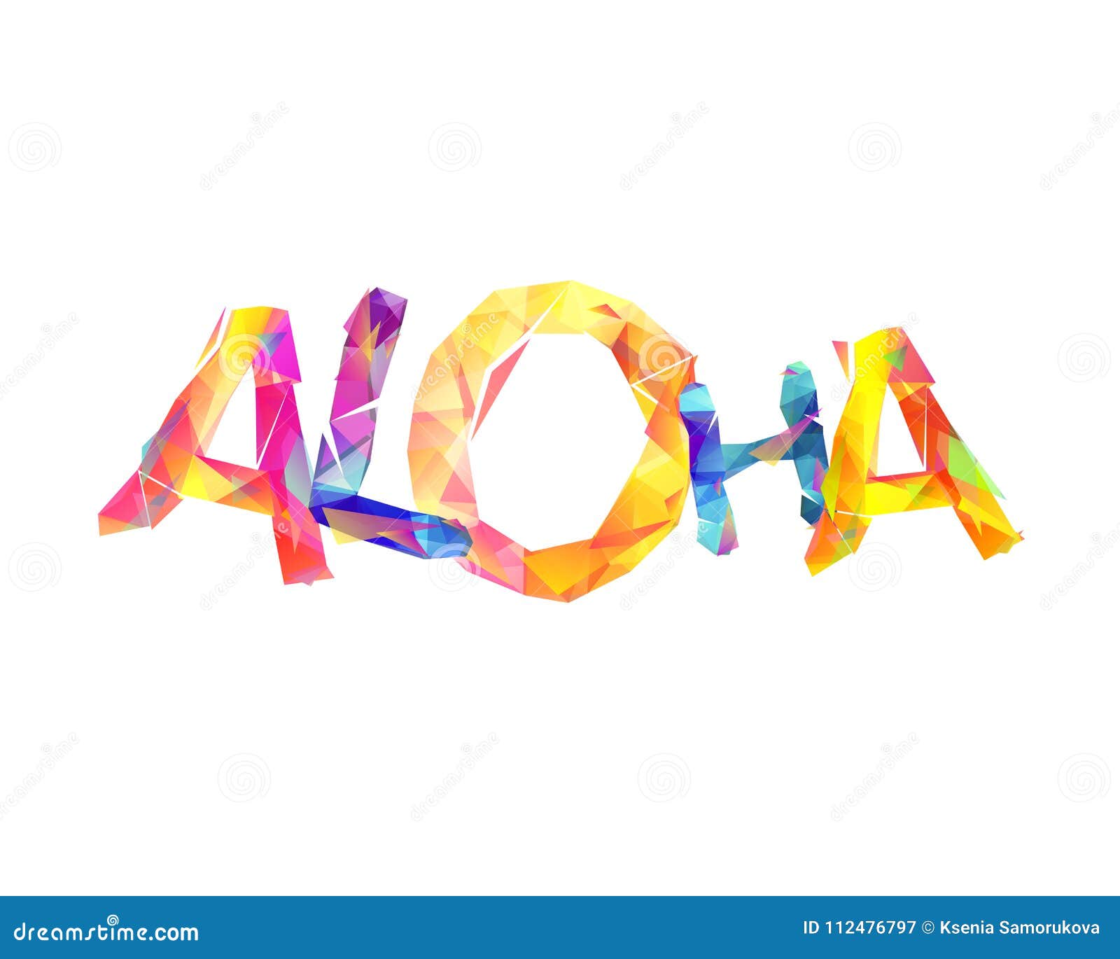 Hawaii Word `ALOHA of Triangular Letters Stock Vector - Illustration of ...