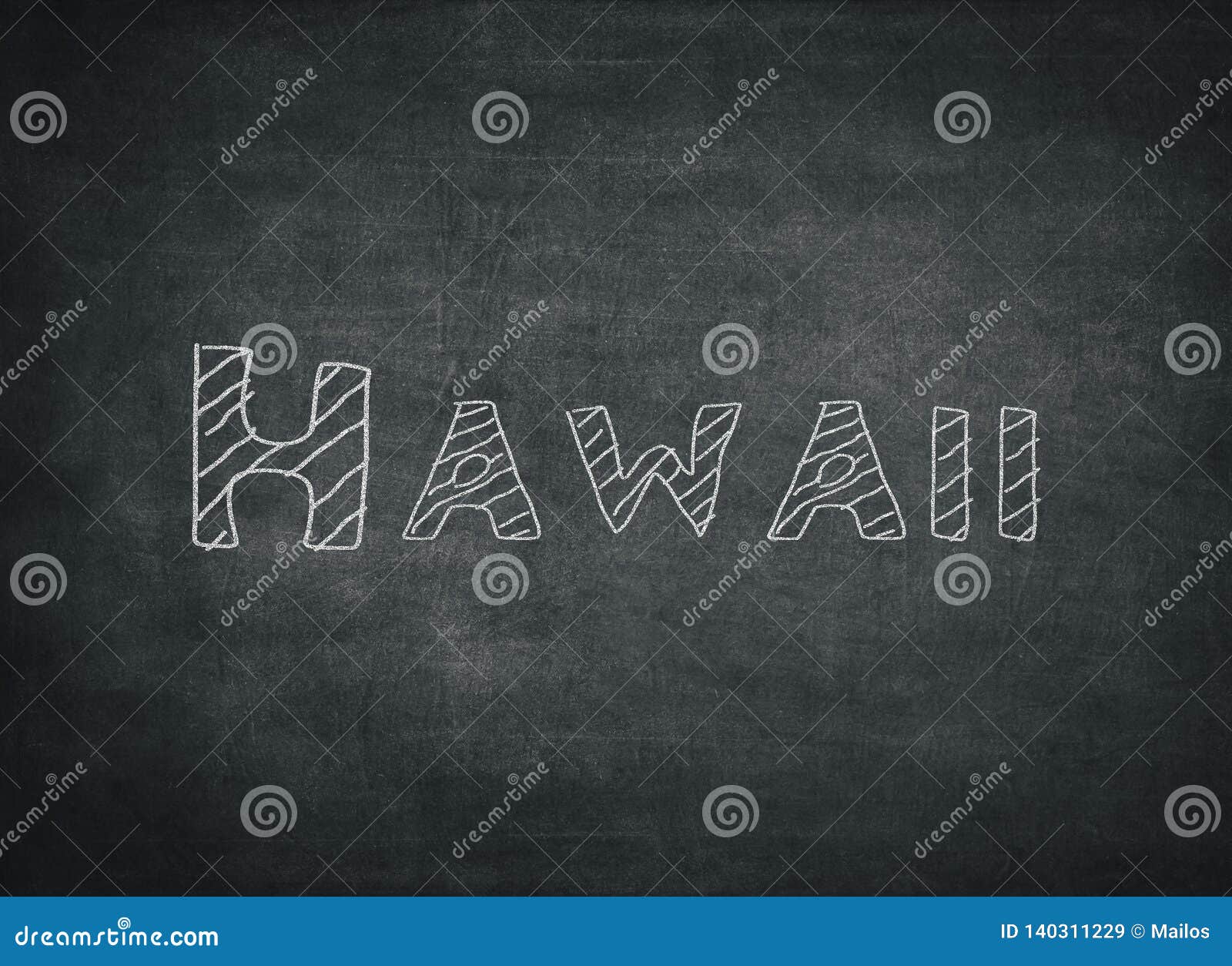 Hawaii Written on a Blackboard Stock Image - Image of caribbean ...