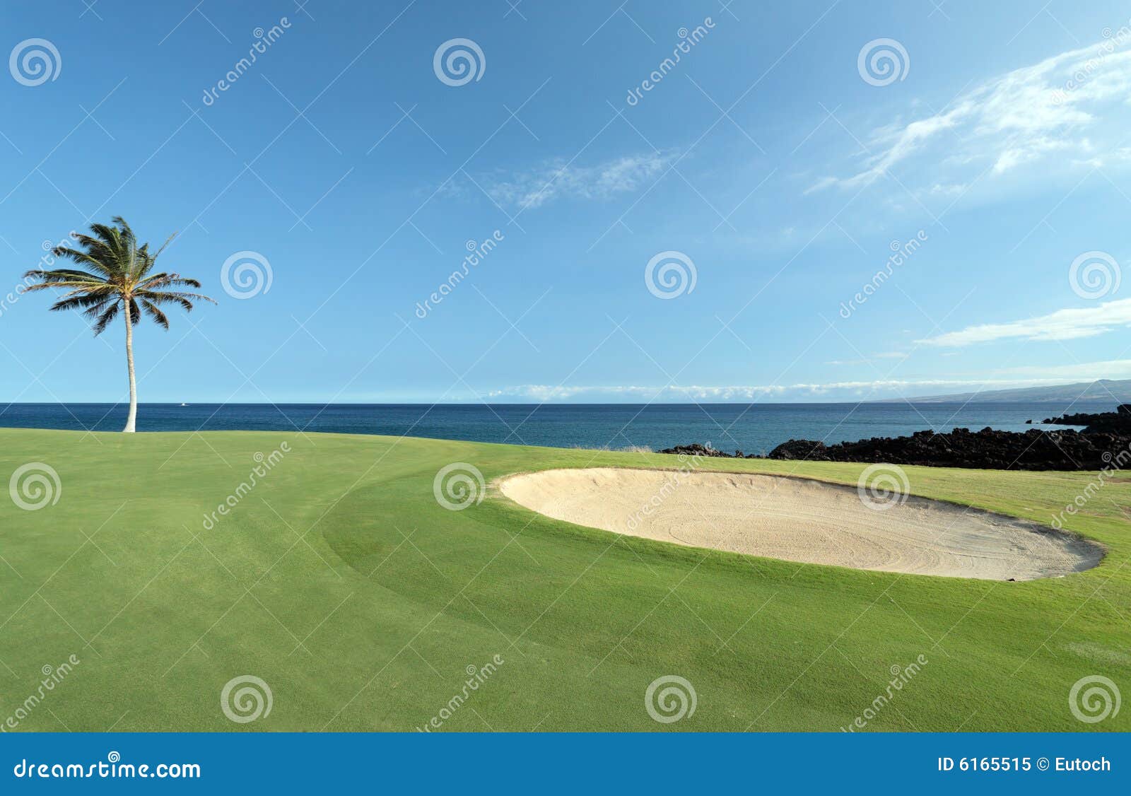 Hawaiian Golf Course stock image. Image of grass, clouds - 6165515