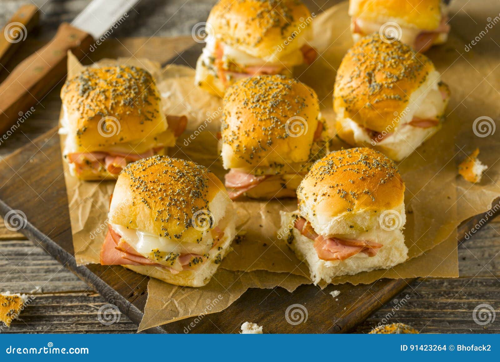 Hawaiian Ham and Cheese Buns Stock Photo - Image of mayonnaise, food ...