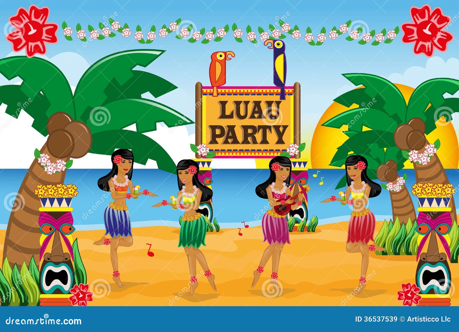 Hawaiian Luau party stock vector. Illustration of indigenous - 36537539 Hawaiian Luau party stock vector. Illustration of indigenous - 36537539
