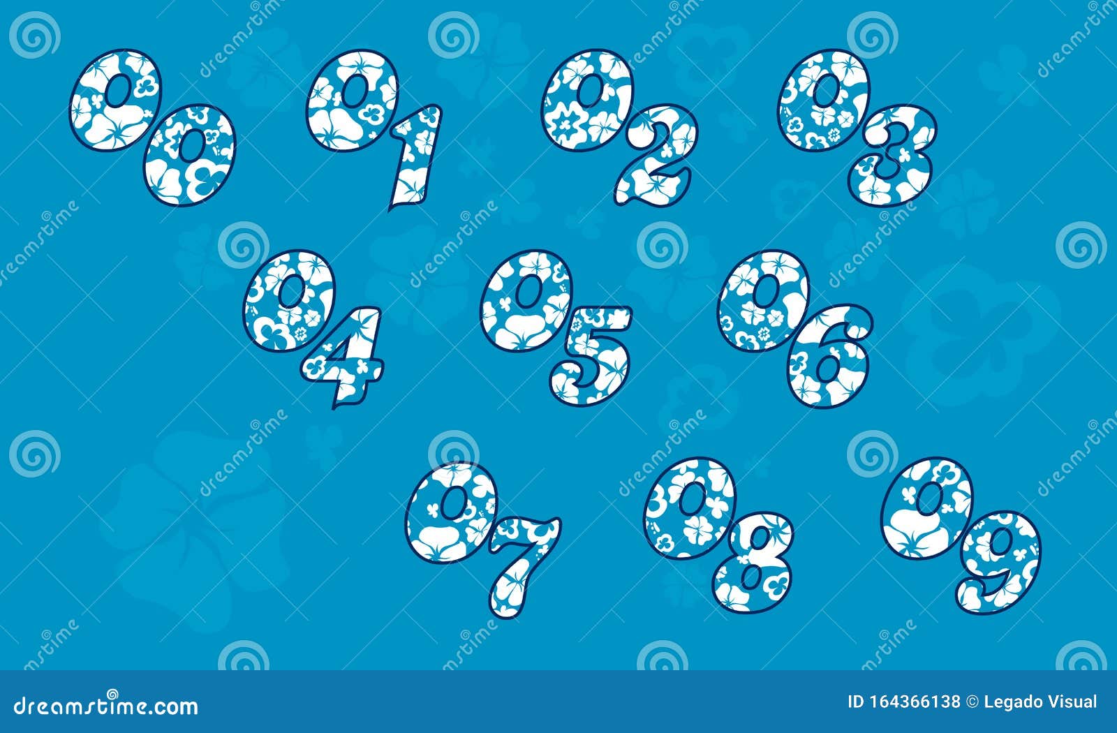 Hawaiian numbers stock illustration. Illustration of fabric - 164366138