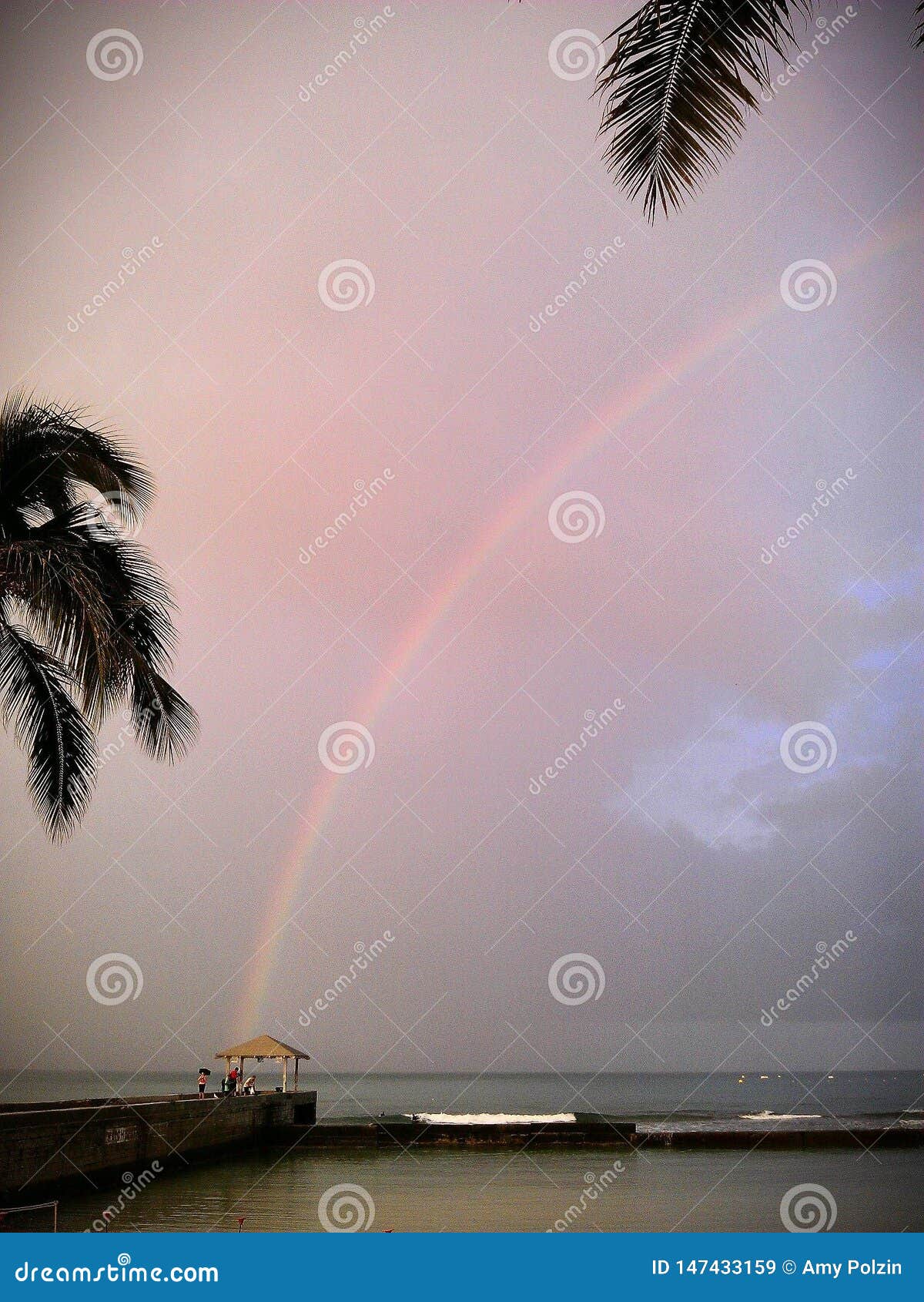 Hawaiian Rainbow At The Beach In Oahu, Hawaii Royalty-Free Stock Photo ...