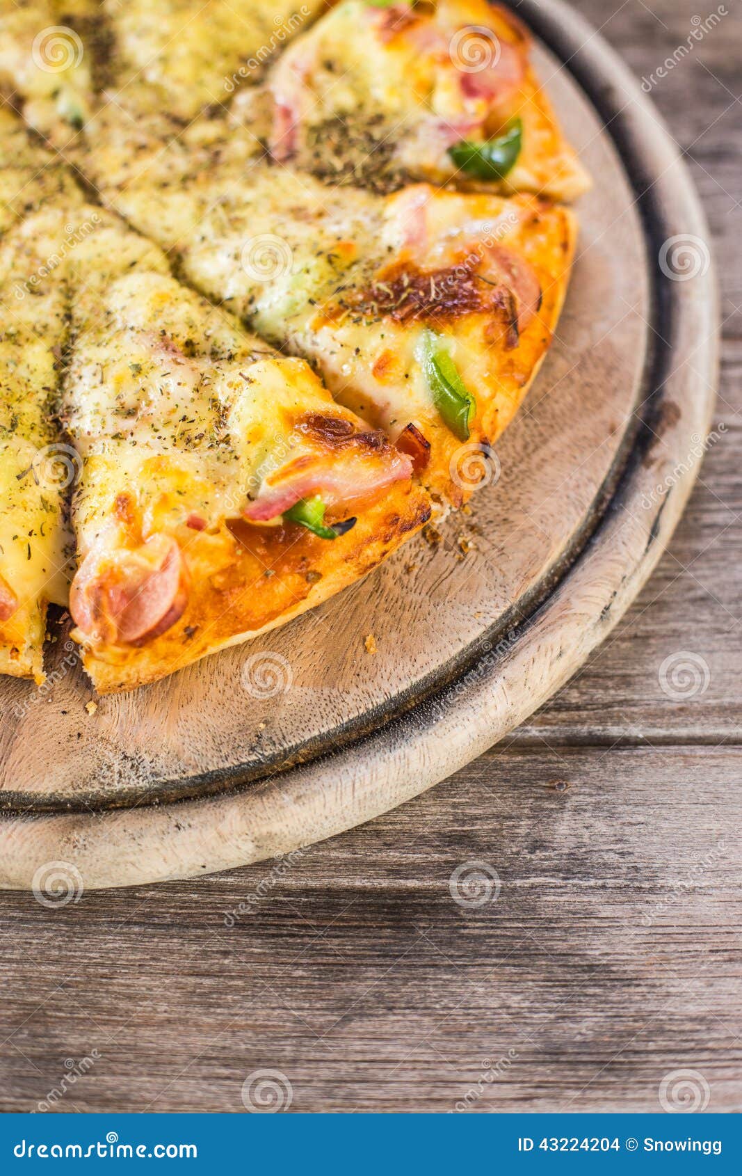 Hawaiian style pizza stock photo. Image of pineapple - 43224204